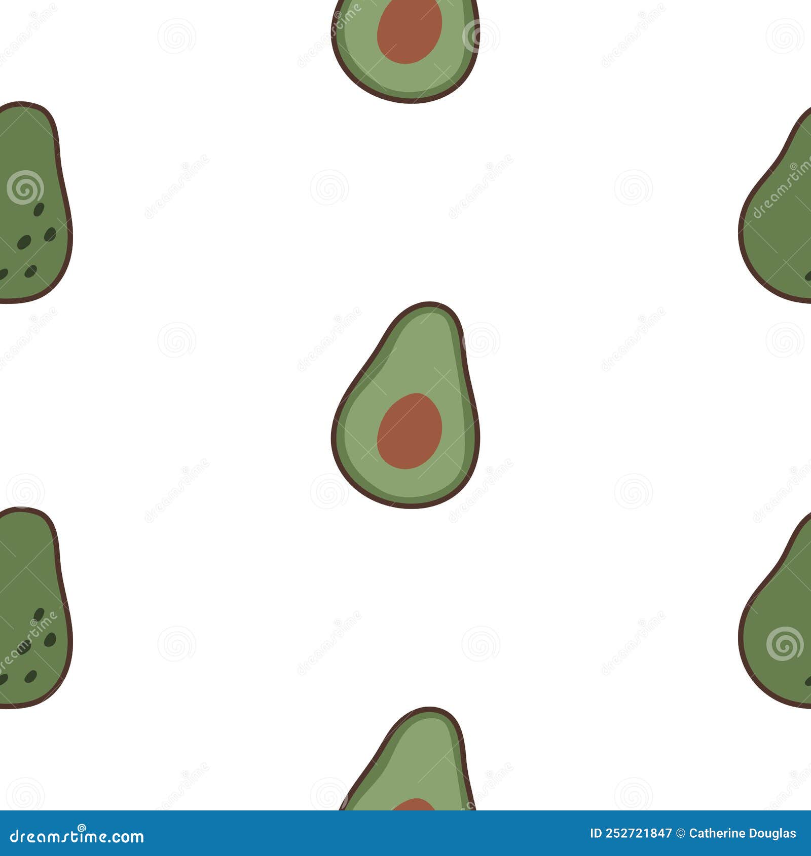 Vector Seamless Pattern with a Avocado. Abstract Repeating Background ...