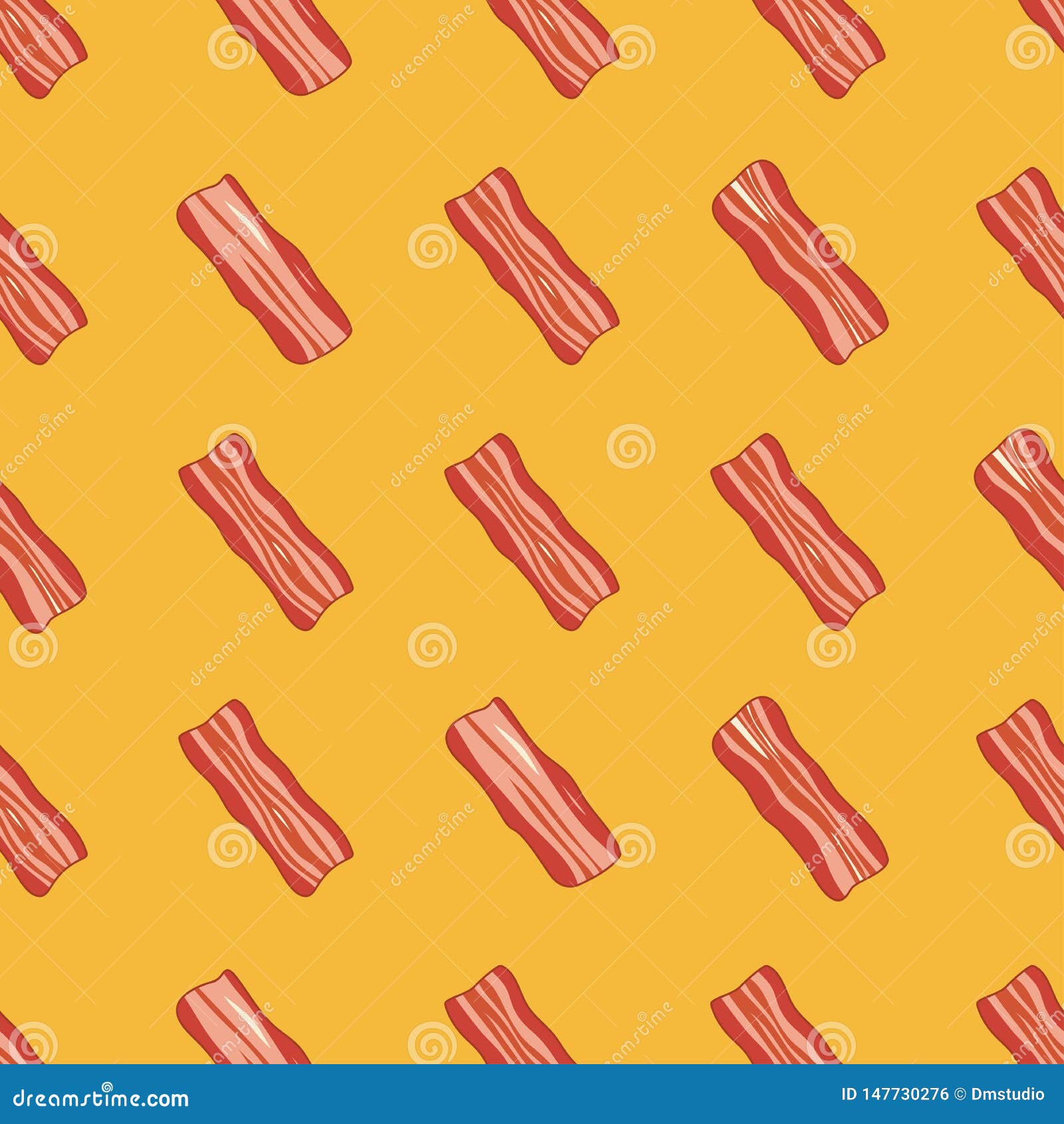 Vector Seamless Pattern with Bacon Slices Stock Vector - Illustration ...