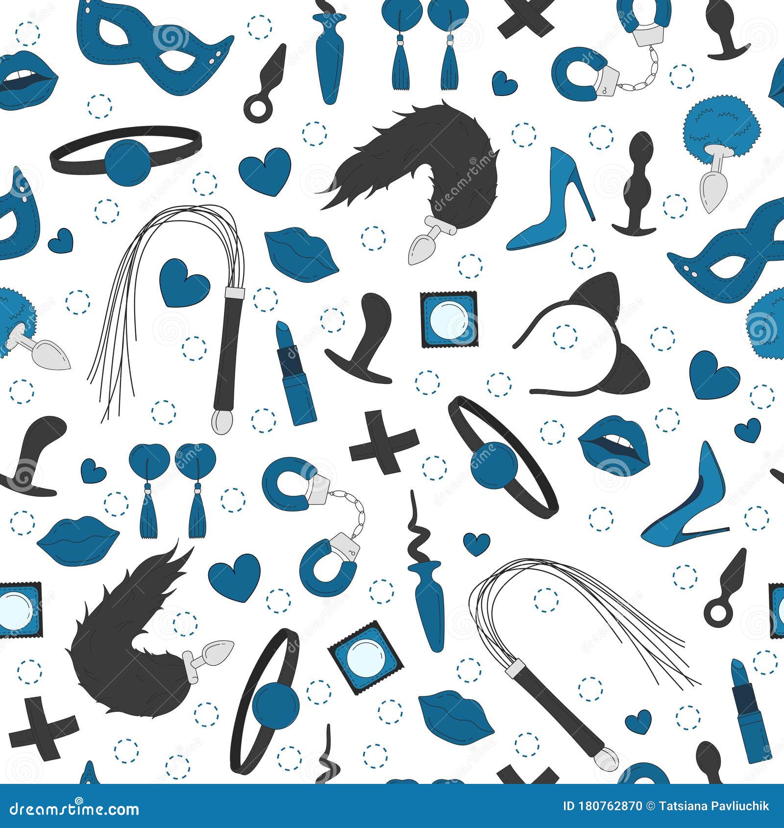 Vector Seamless Pattern Bdsm Colored Icon Of Intimate Toys Sex Shop