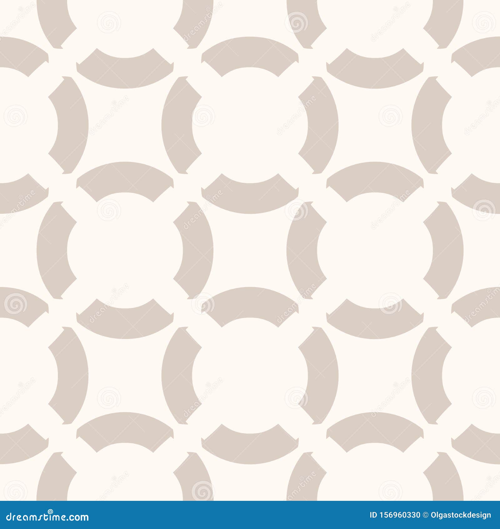 Vector Seamless Pattern. Beige Geometric Texture with Curved Shapes ...