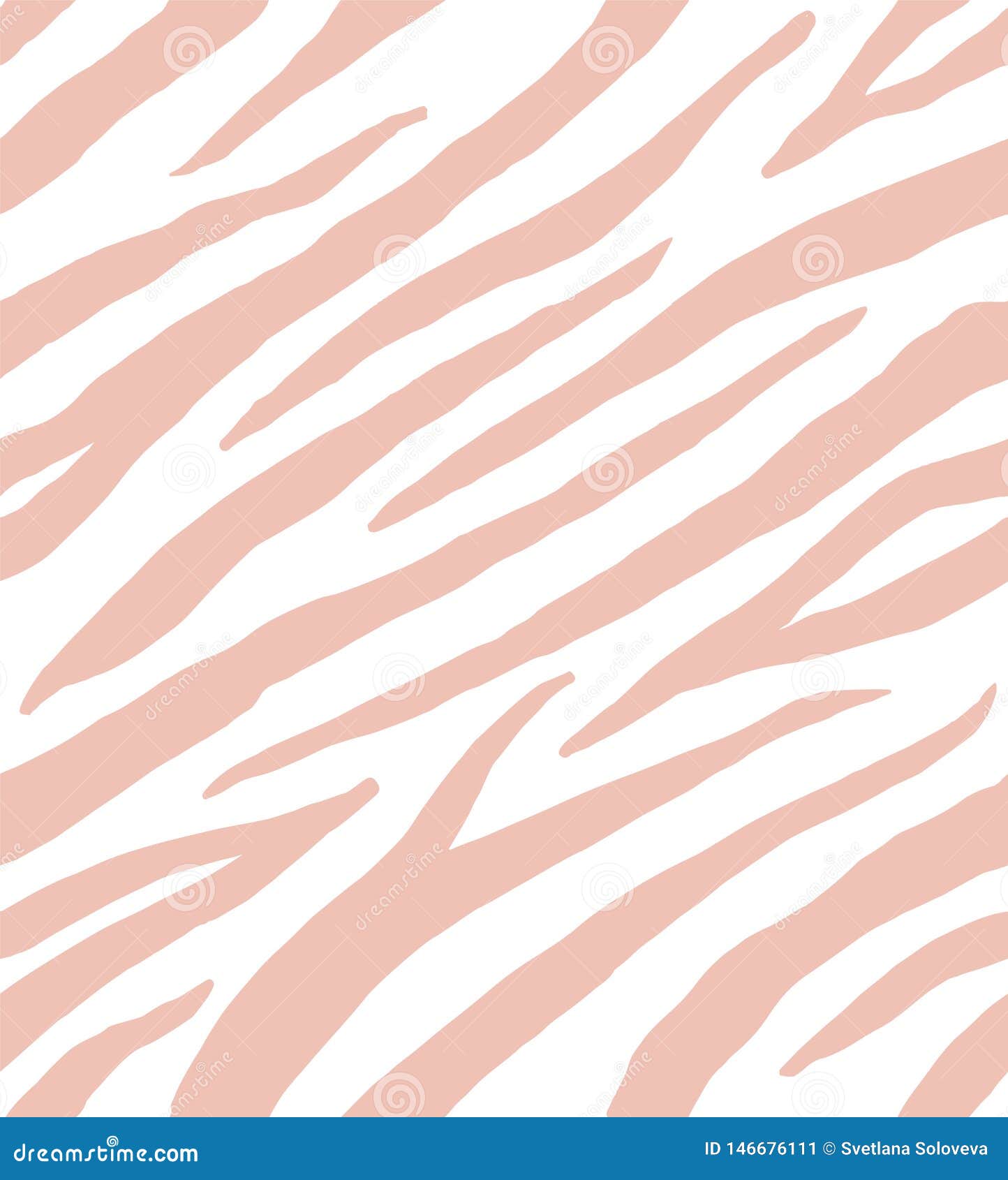 Vector Seamless Pattern of Beige Zebra Stripes Fur Print on White ...