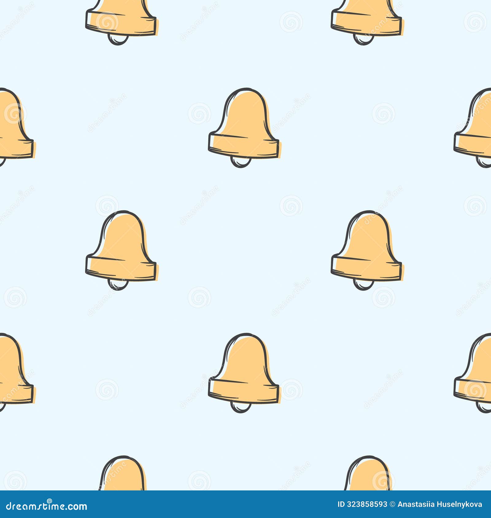 Vector Seamless Pattern with Bell Icon. Background Related To Learning ...