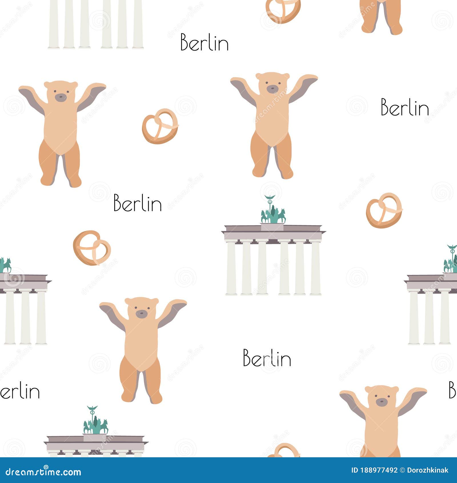 Vector Seamless Pattern with Berlin Symbols Stock Vector - Illustration ...