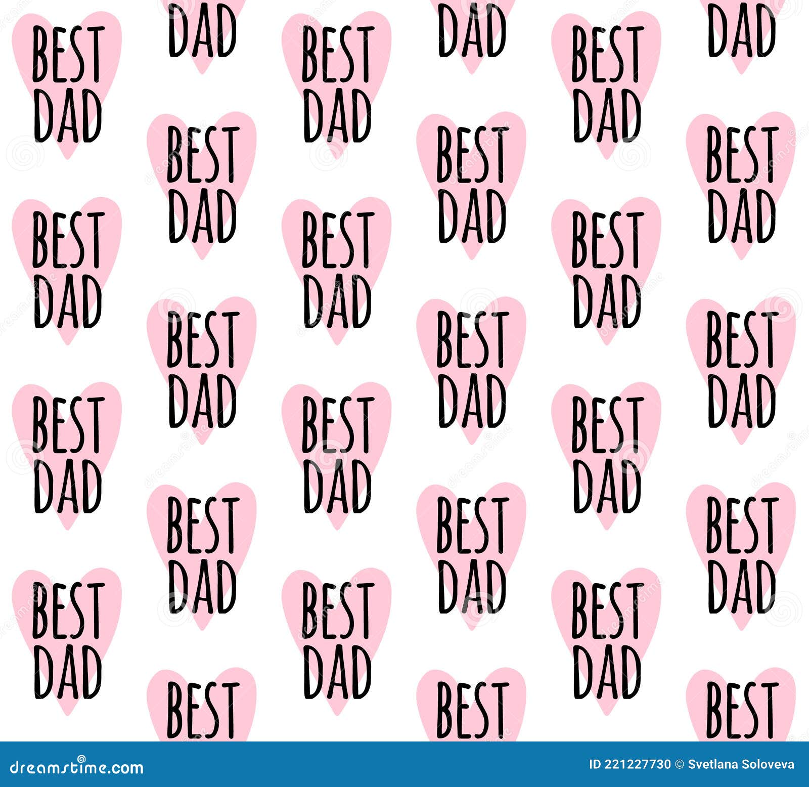 Vector Seamless Pattern of Best Dad Lettering Stock Illustration ...