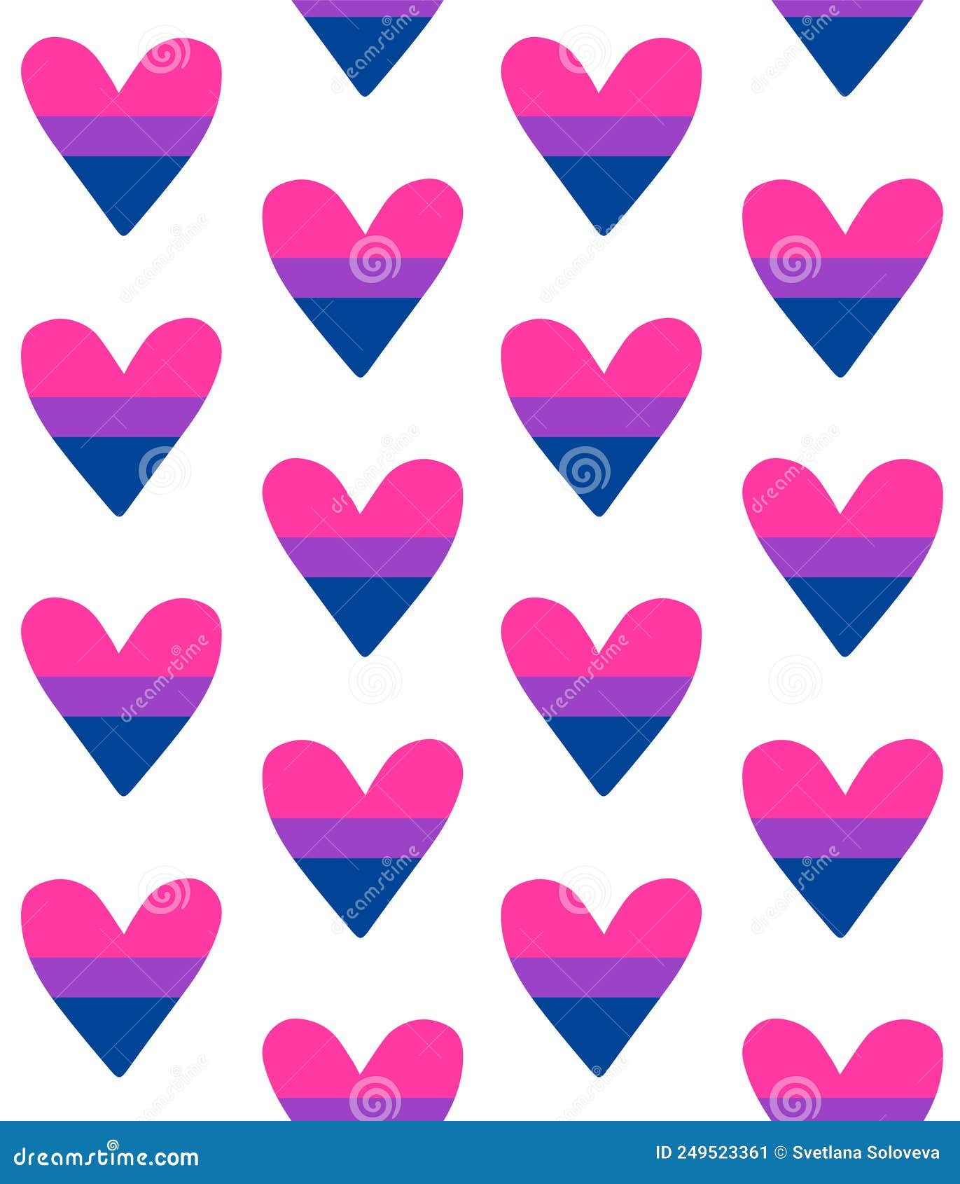 Vector Seamless Pattern of Bi Bisexual Flag Heart Stock Vector - Illustration of flag ...