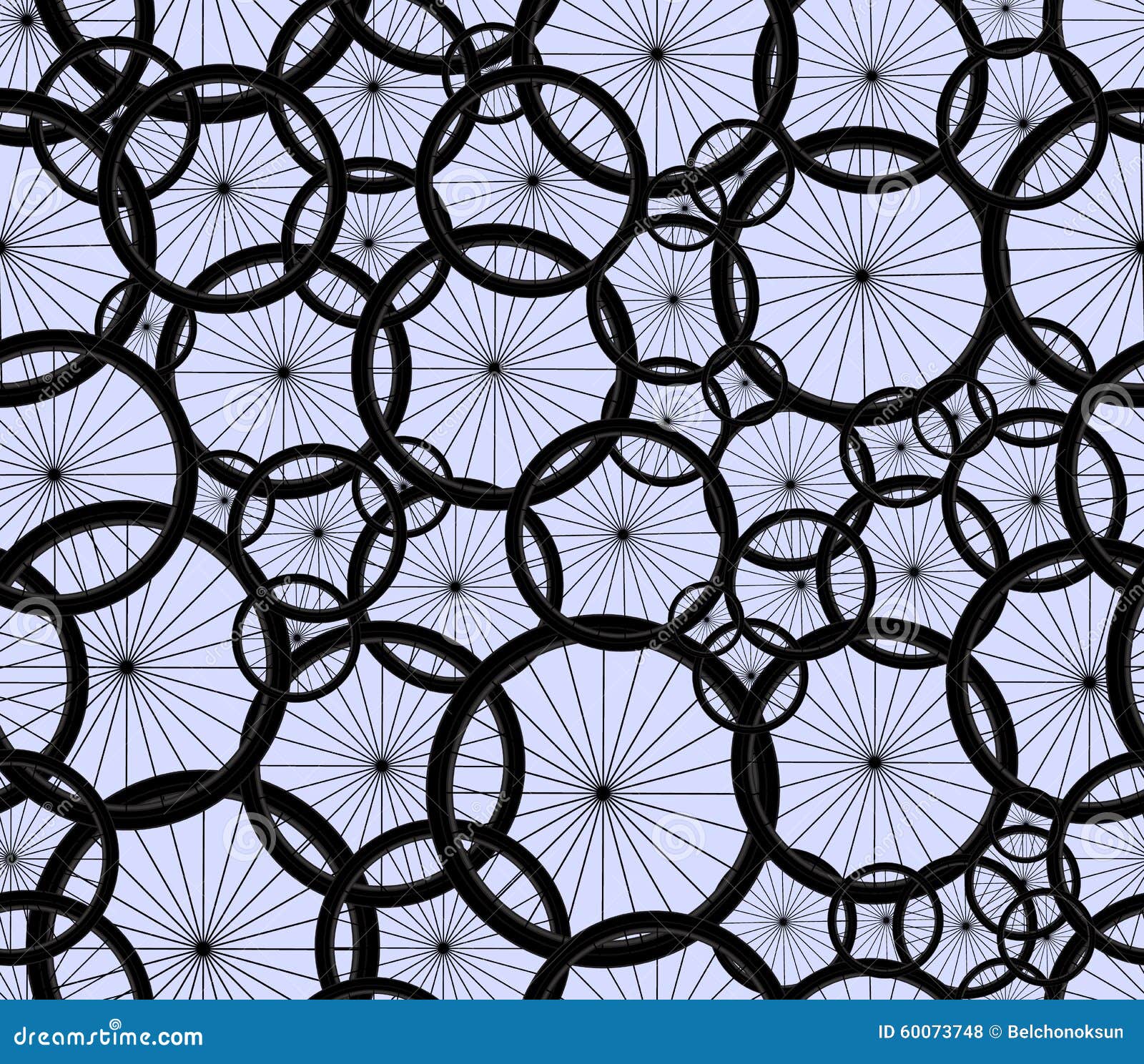 Vector Seamless Pattern with Bicycle Wheels Stock Vector - Illustration ...