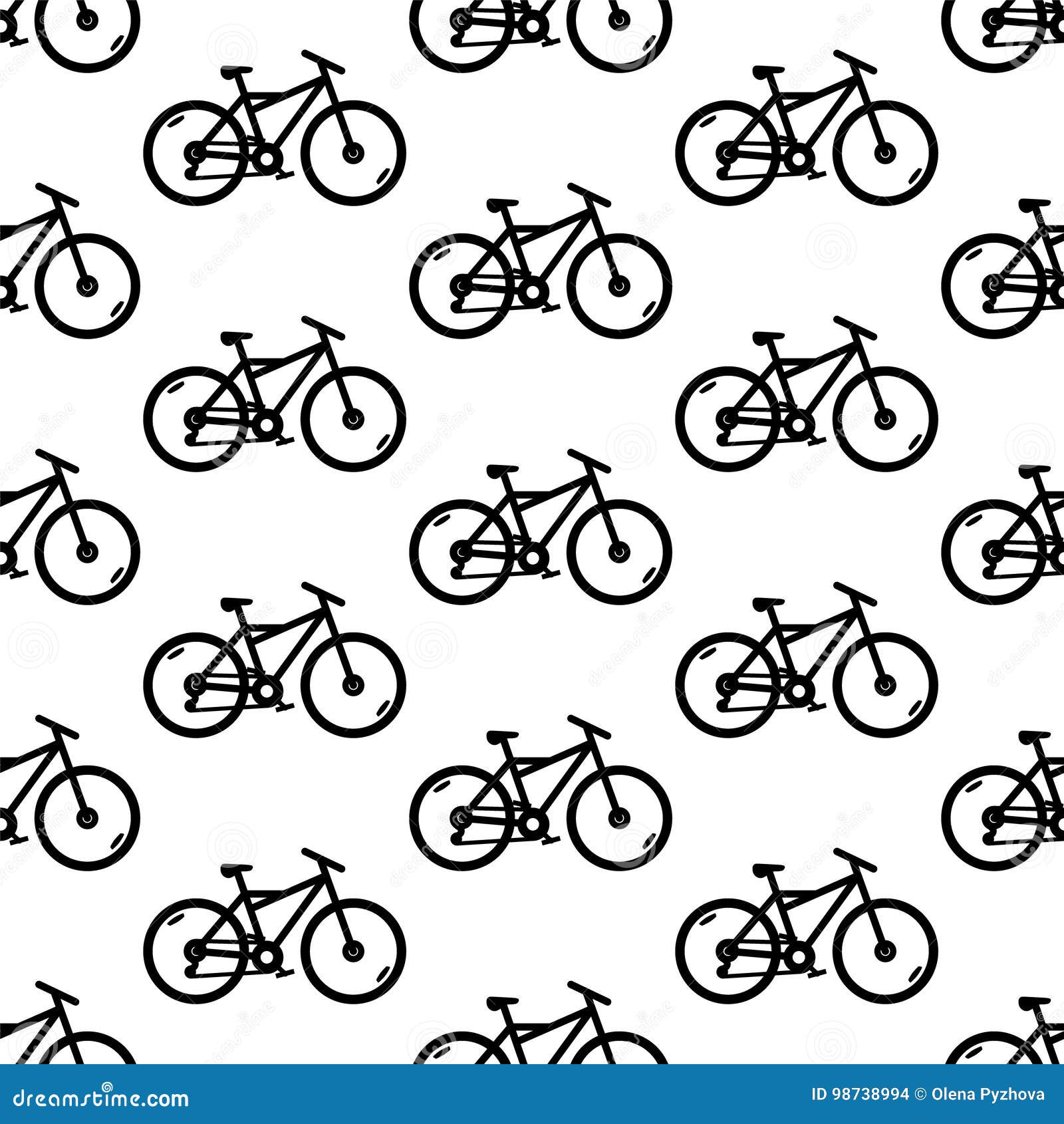 Texture With Bicycles Pictograms. Bicycles Seamless Background. Bikes ...