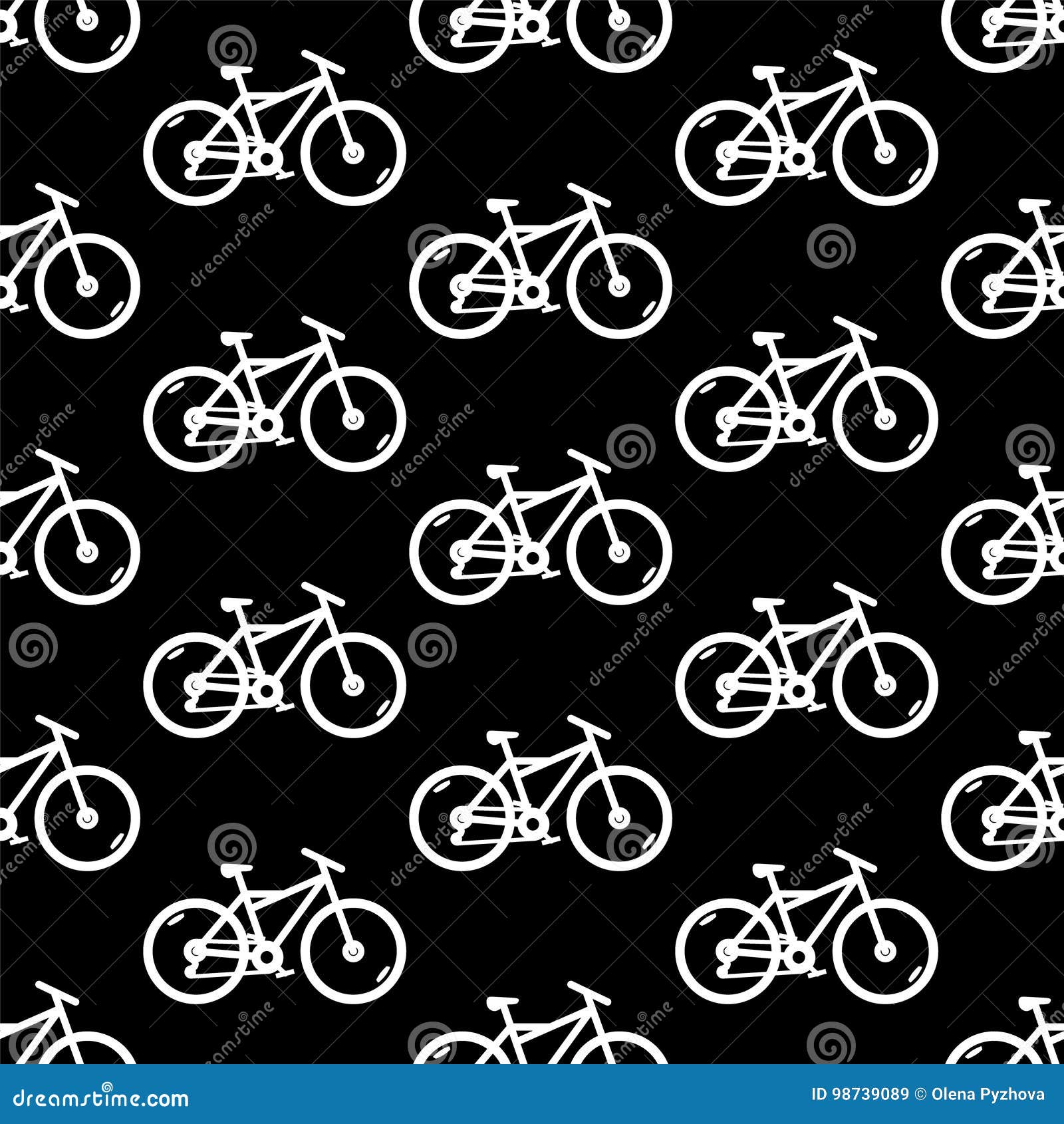 Texture With Bicycles Pictograms. Bicycles Seamless Background. Bikes ...