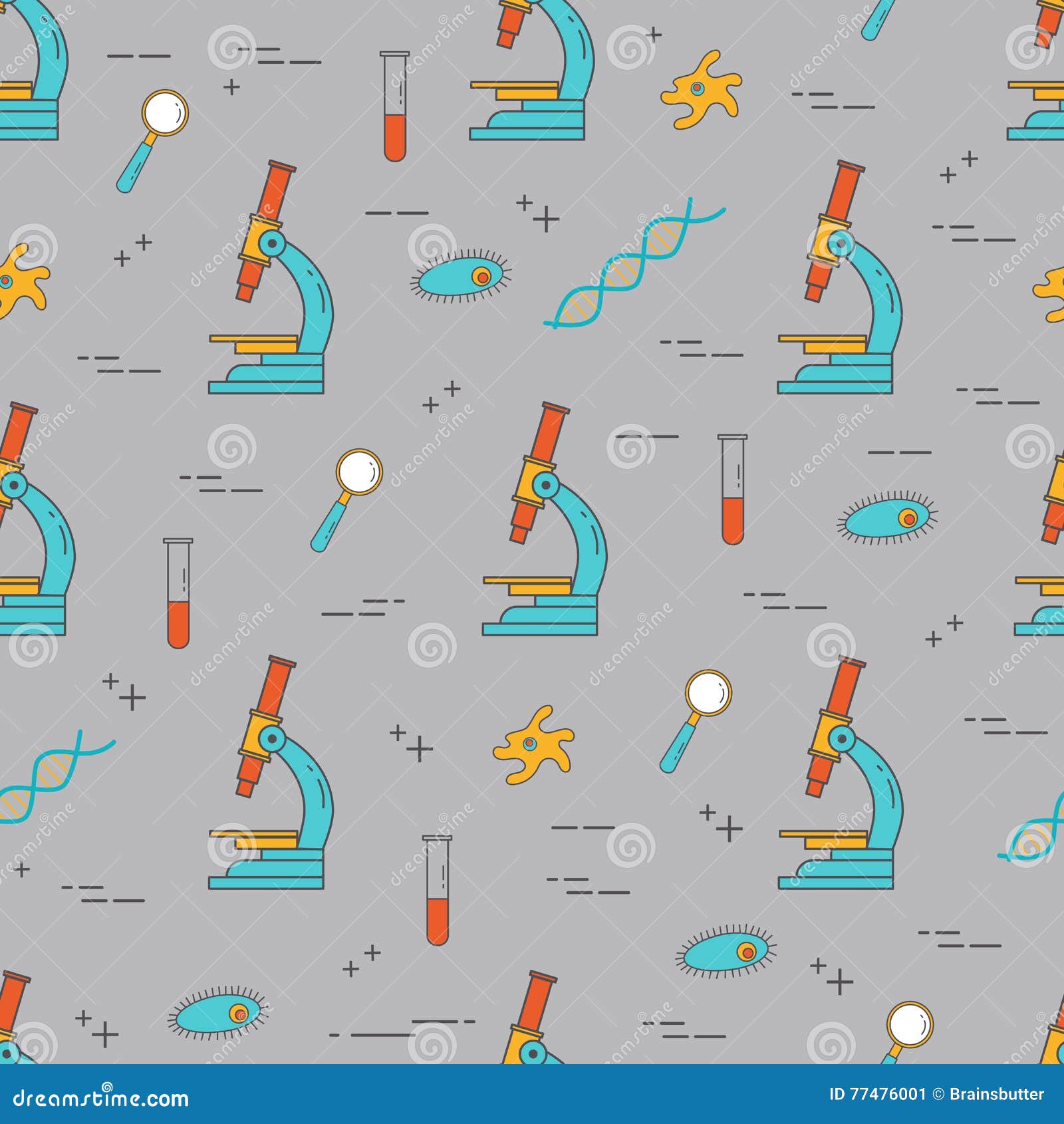 Vector Seamless Pattern - Biology. Science and Educational Background ...