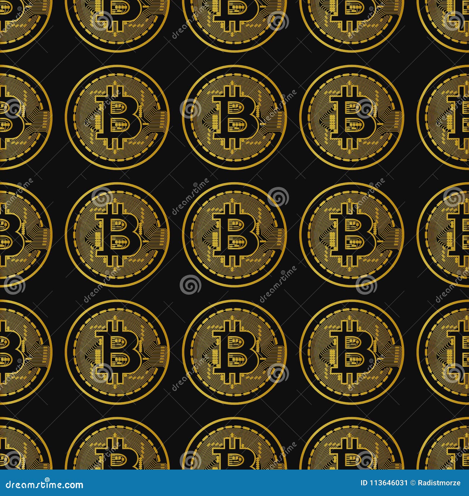 Vector Seamless Pattern with Bitcoins. Stock Vector - Illustration of ...