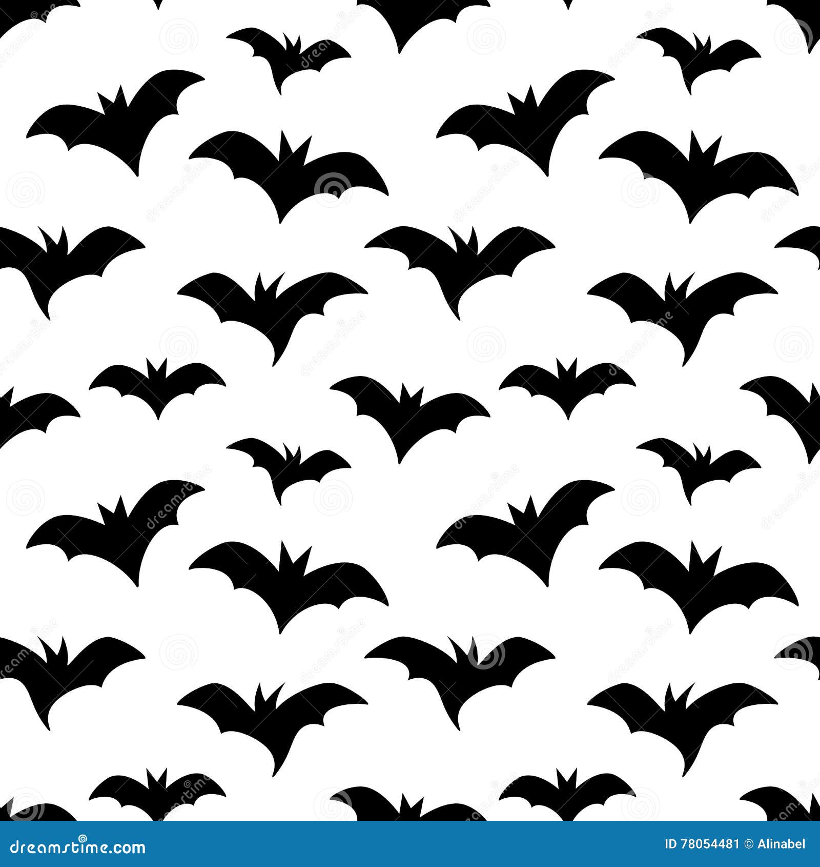 Vector Seamless Pattern With Black Bat Stock Vector - Illustration of ...