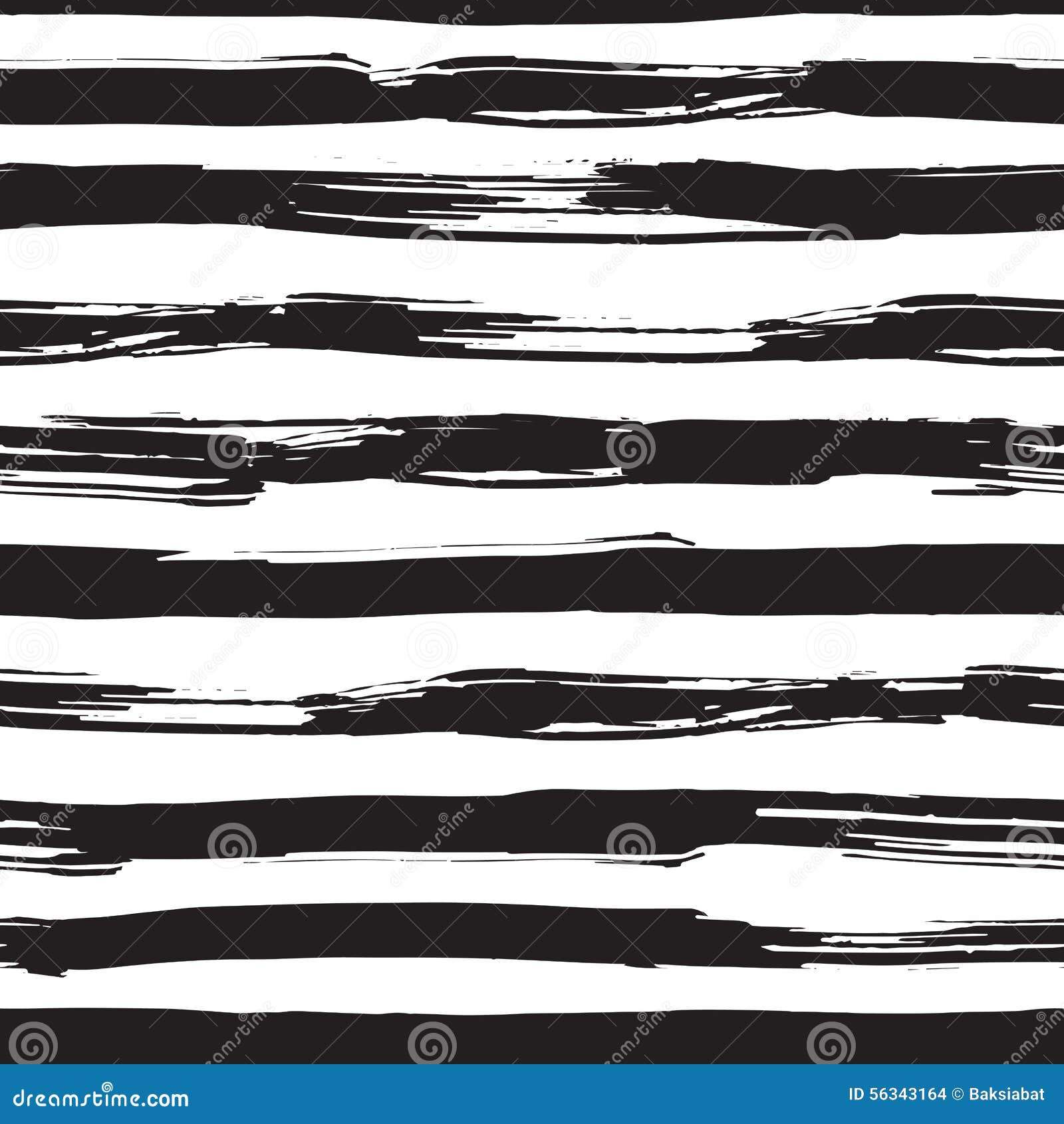 Vector Seamless Pattern with Black Brush Strokes Stock Vector ...