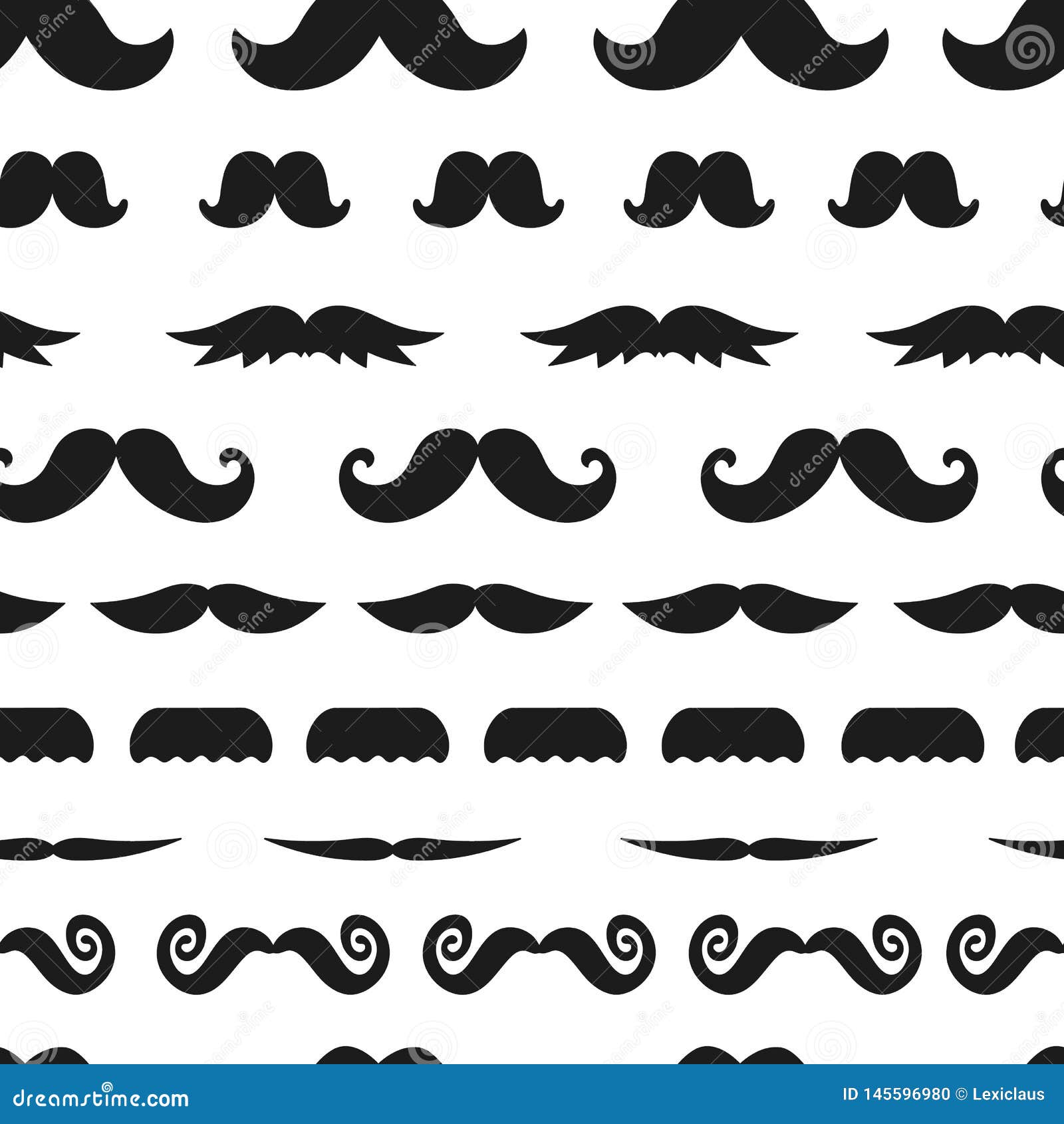 Seamless Moustache Pattern Vector Illustration | CartoonDealer.com ...