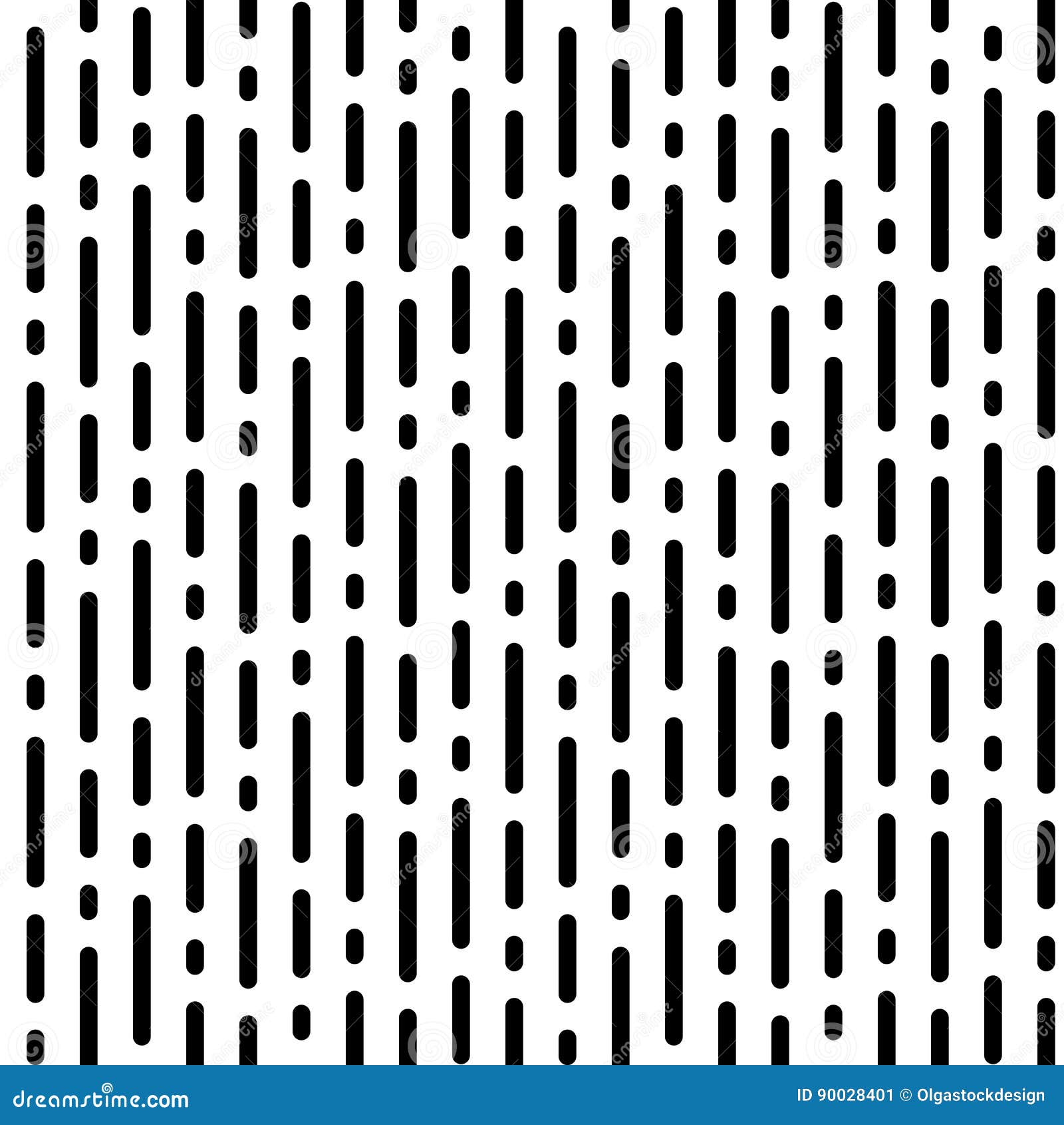 Vector Seamless Pattern, Black Rounded Lines on White Background Stock ...