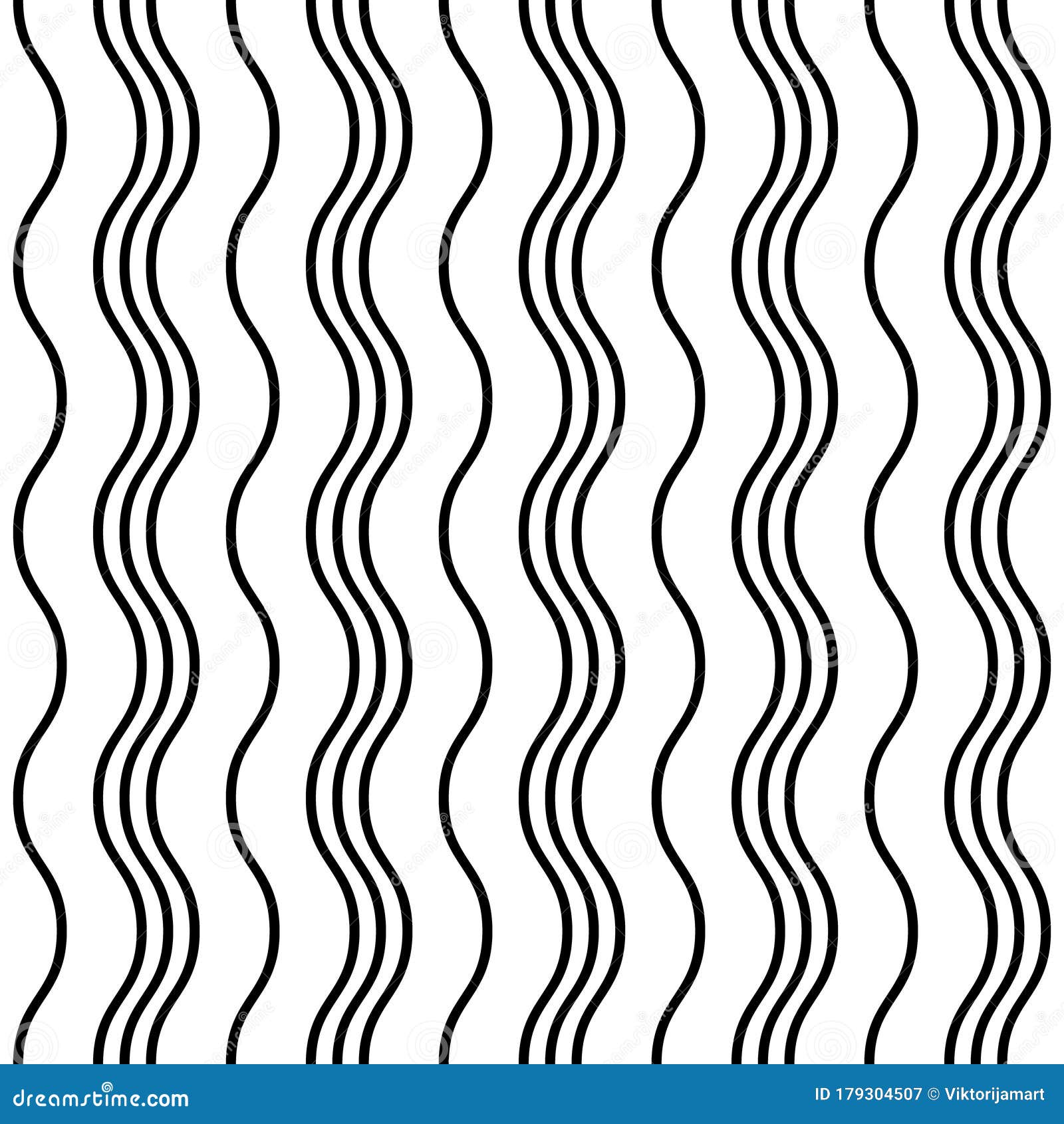 Vector Seamless Pattern. Black Vertical Wavy Lines on a White ...