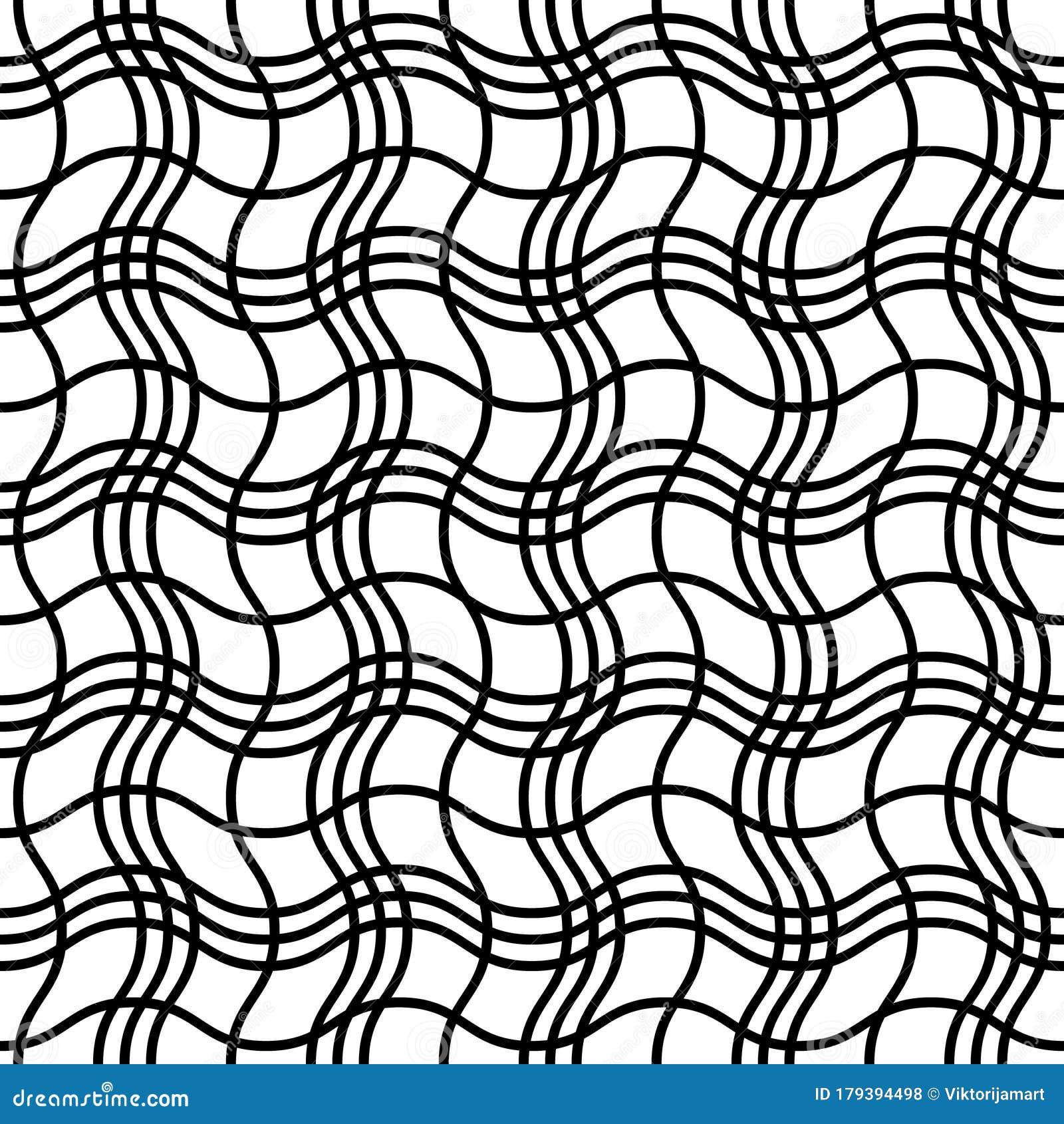 Vector Seamless Pattern. Black Wavy Lines are Intertwined To Form ...
