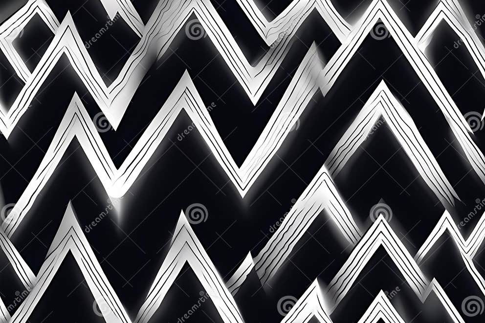 Vector Seamless Pattern Black and White Jagged Edges Stock Illustration ...