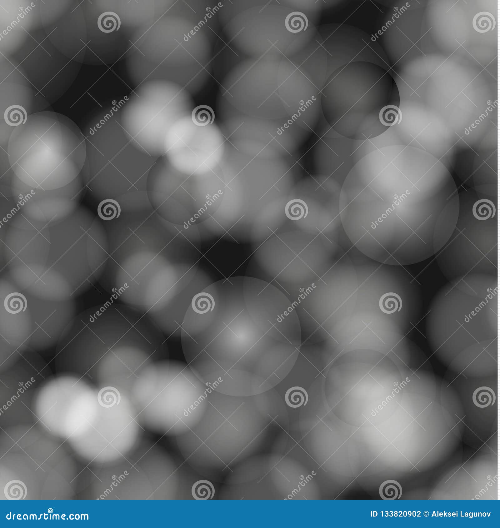 Vector Seamless Pattern, Black and White Monochrome Background, Bokeh ...