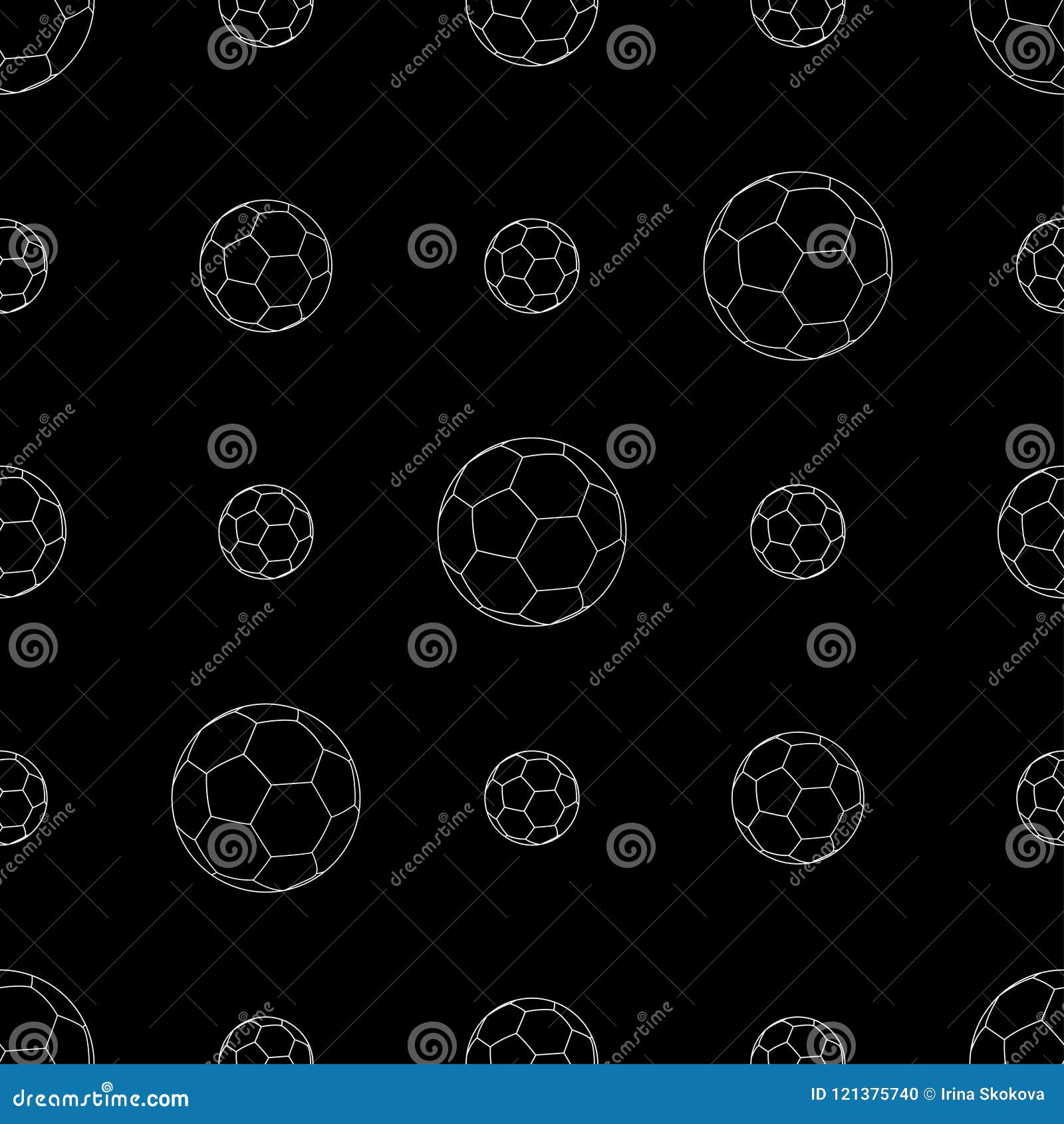 Soccer Ball Seamless Pattern Stock Vector - Illustration of element ...