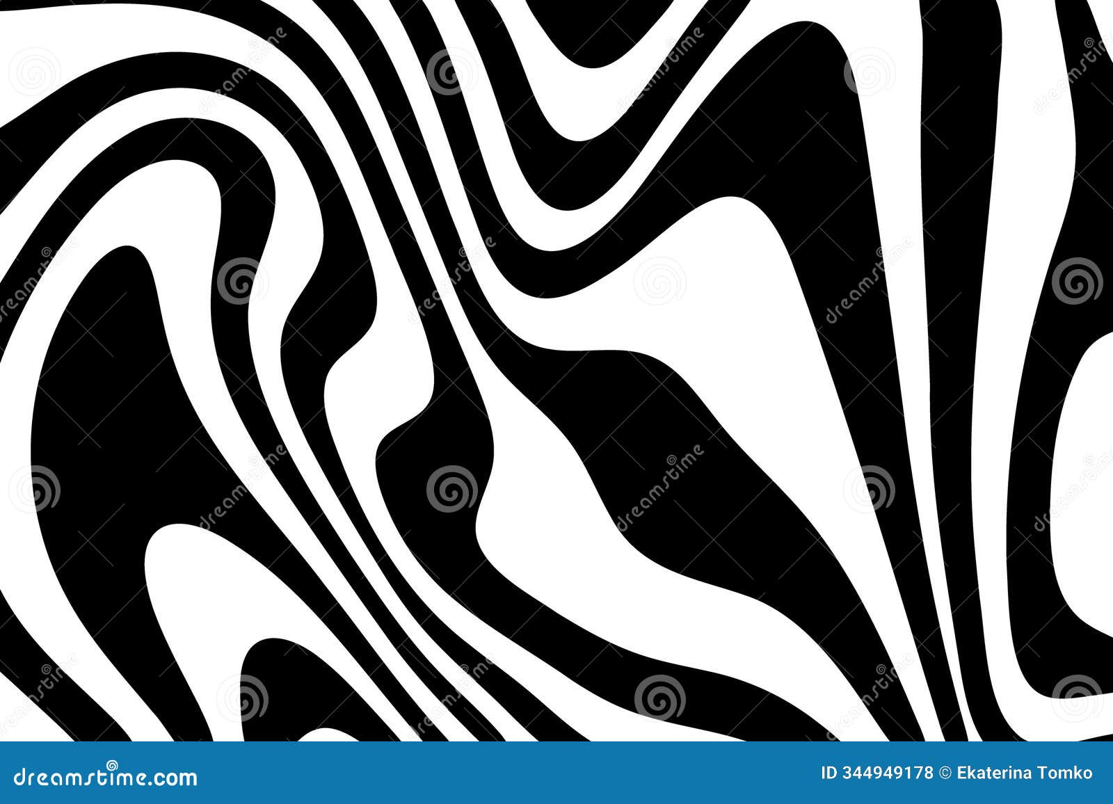 Vector of Seamless Pattern with Black and White Striped Wavy Spots. Eps ...
