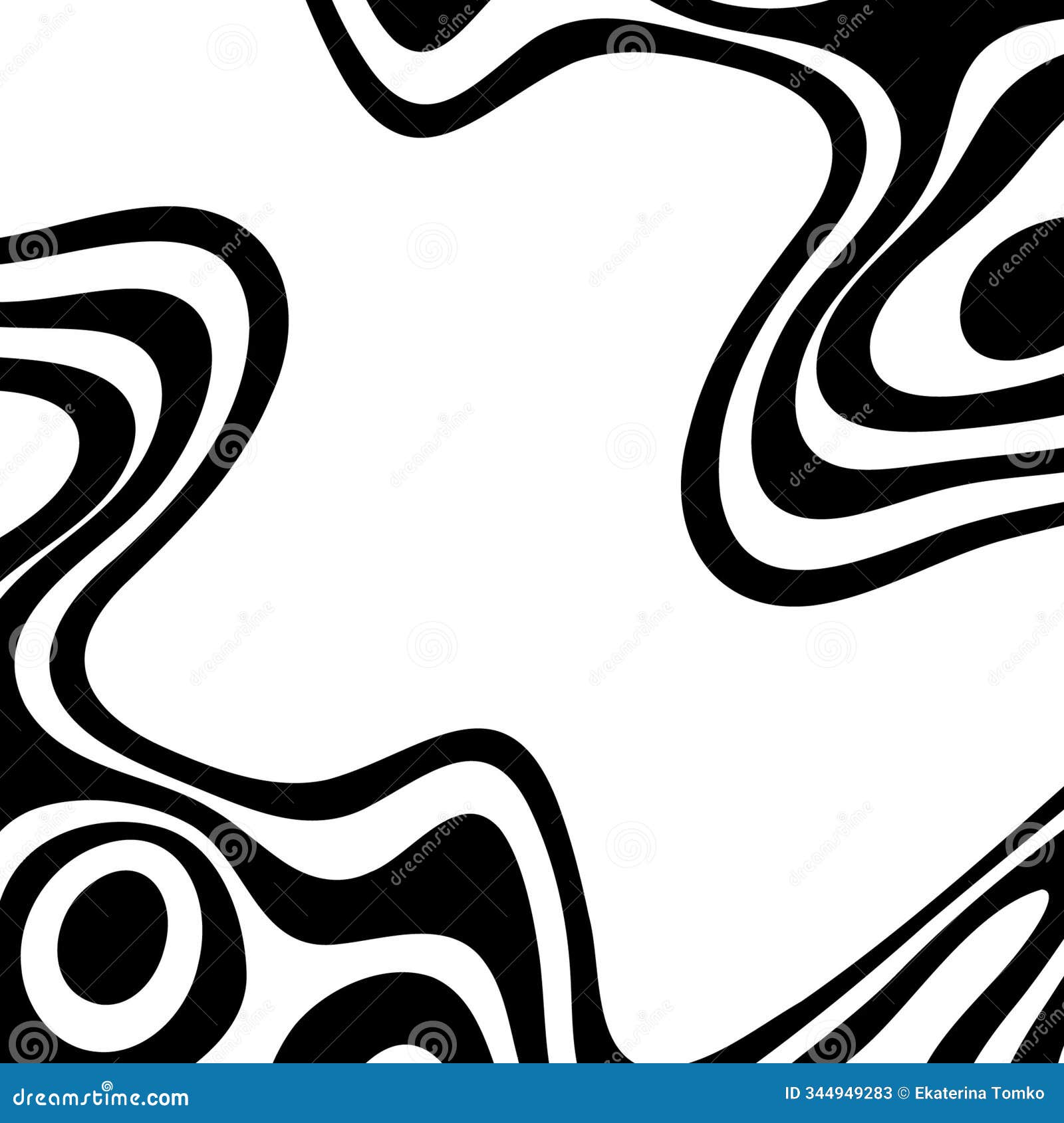 Vector of Seamless Pattern with Black and White Striped Wavy Spots. Eps ...