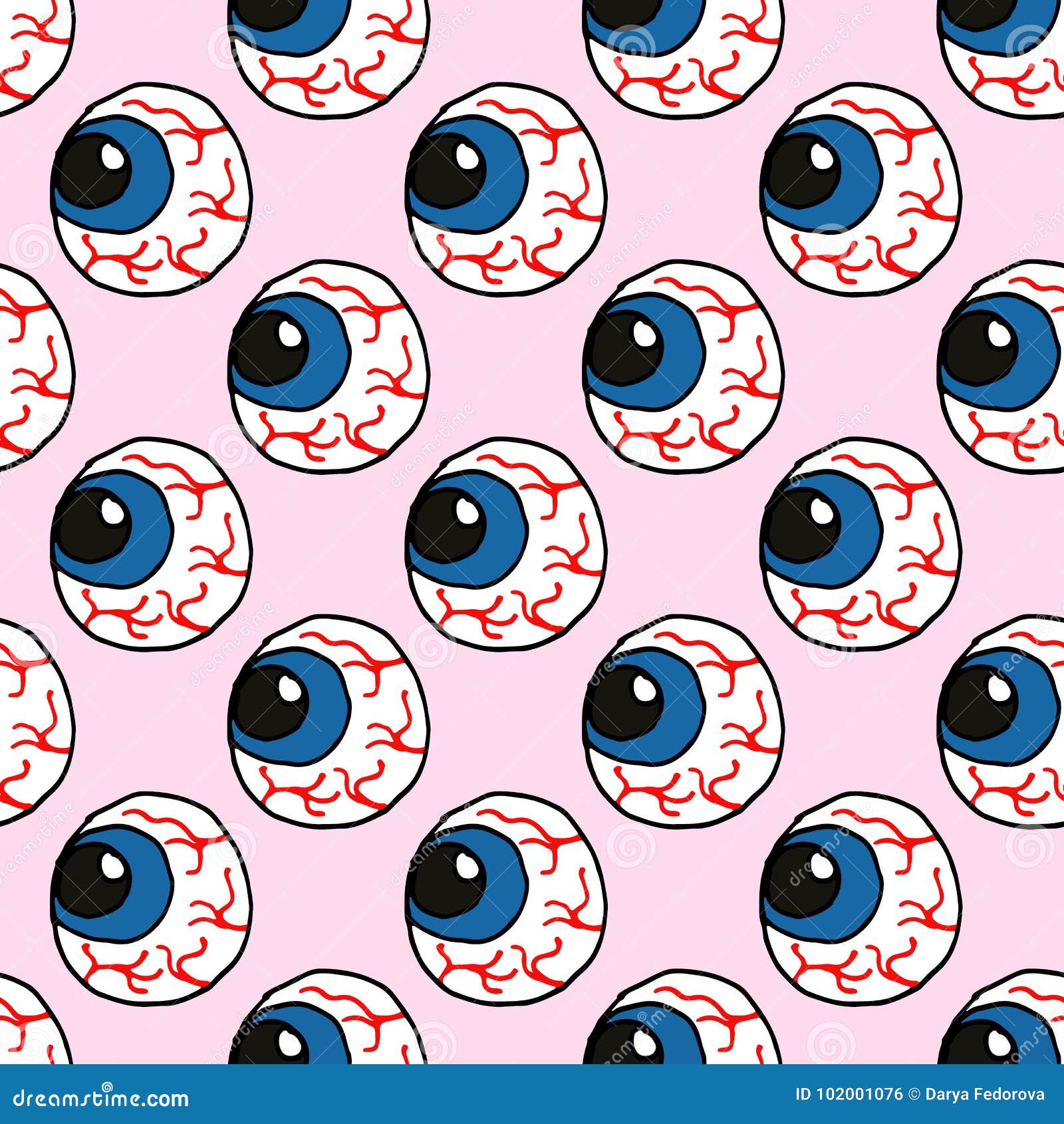 Vector Seamless Pattern with Blue Eyes. Scary Eye Pattern for the ...