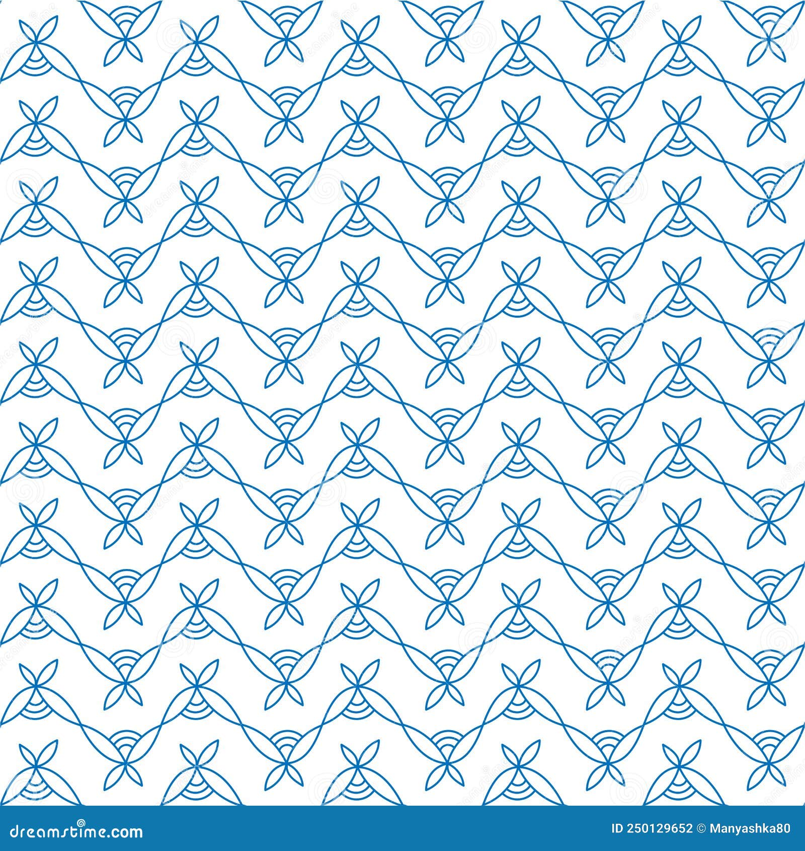 Vector Seamless Pattern of Blue Lines on a White Background Stock ...