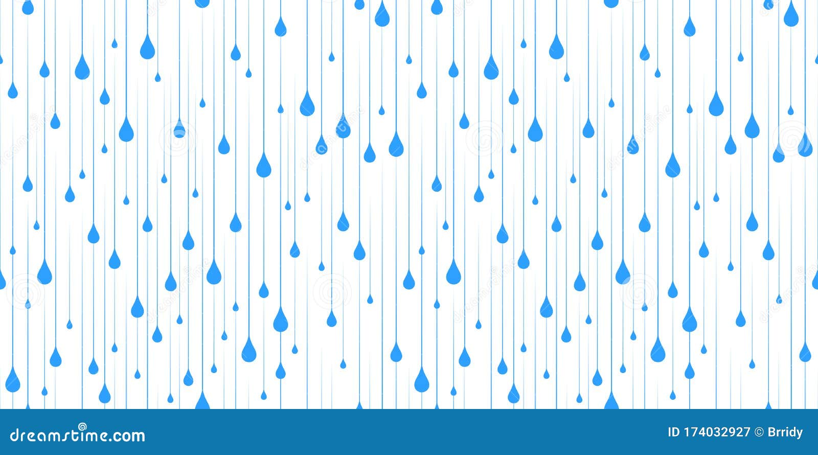 Vector Seamless Pattern with Blue Rain Drops. Abstract Minimalist ...