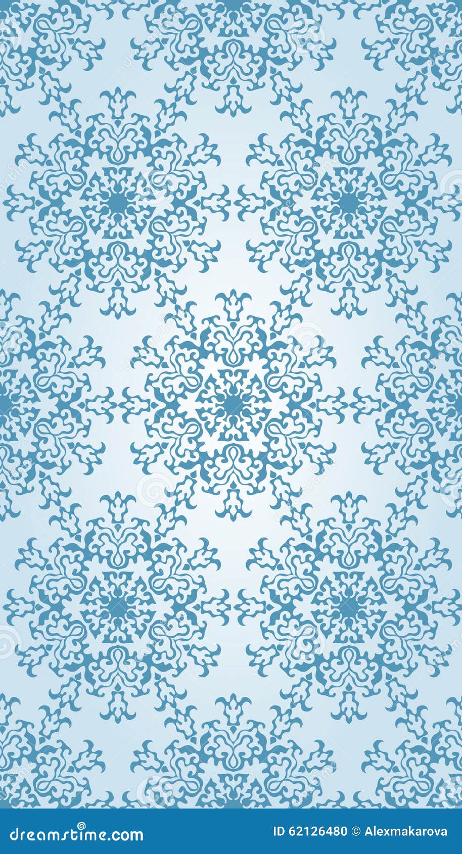 Vector Seamless Pattern with Blue Snowflakes Stock Vector ...