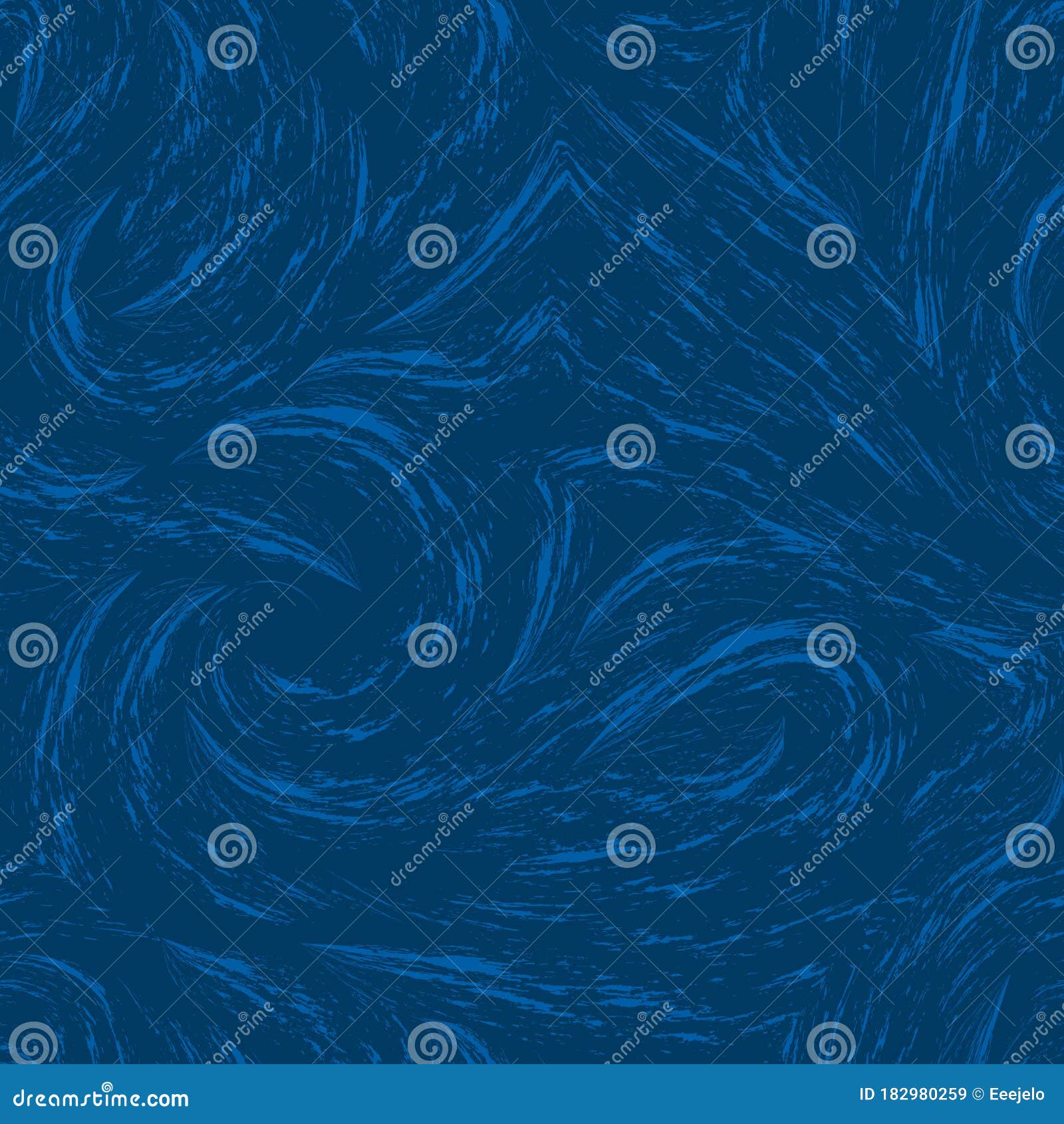 Vector Seamless Pattern of Blue Swirl or Waves Texture of the Sea or ...