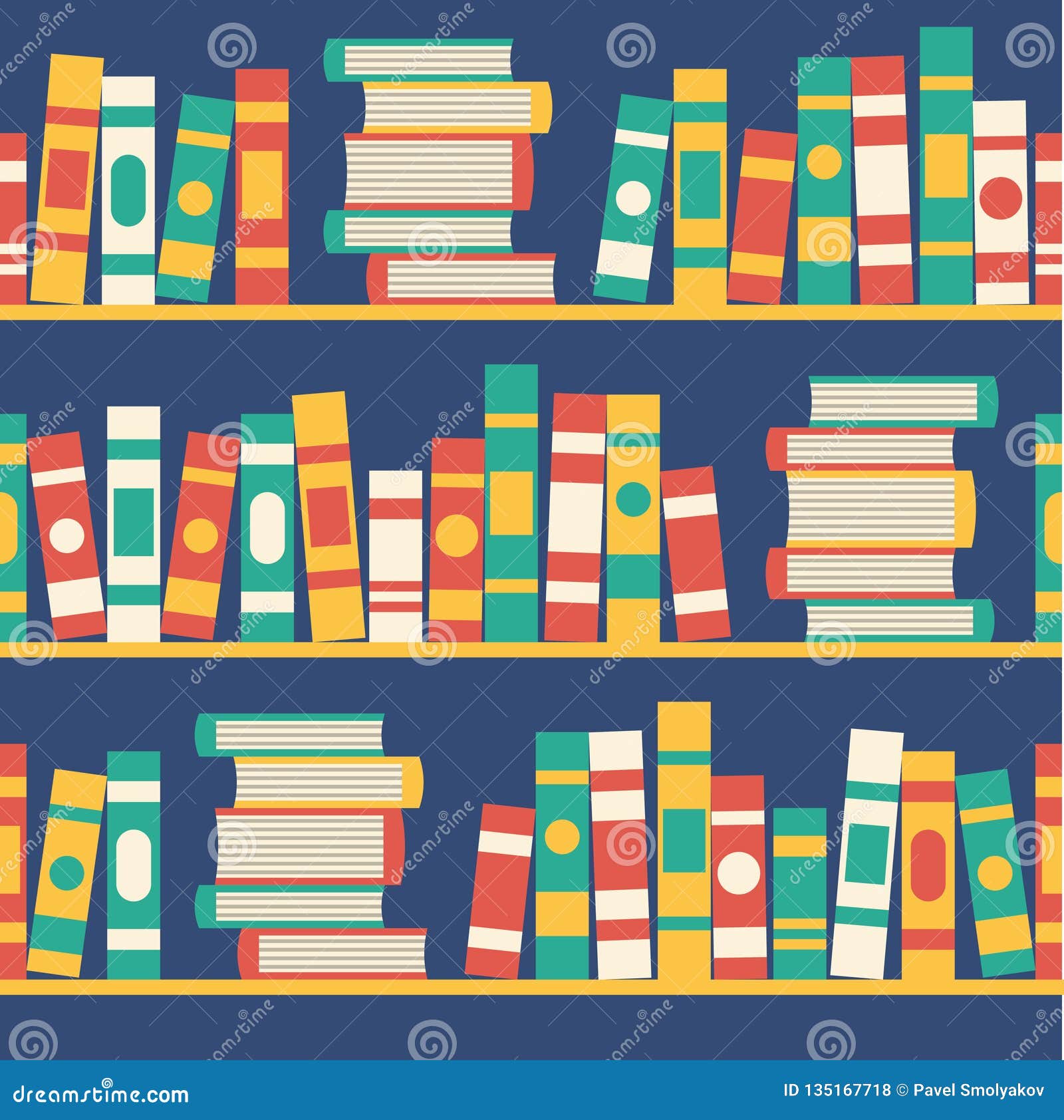 Vector Seamless Pattern with Books Stock Vector - Illustration of ...