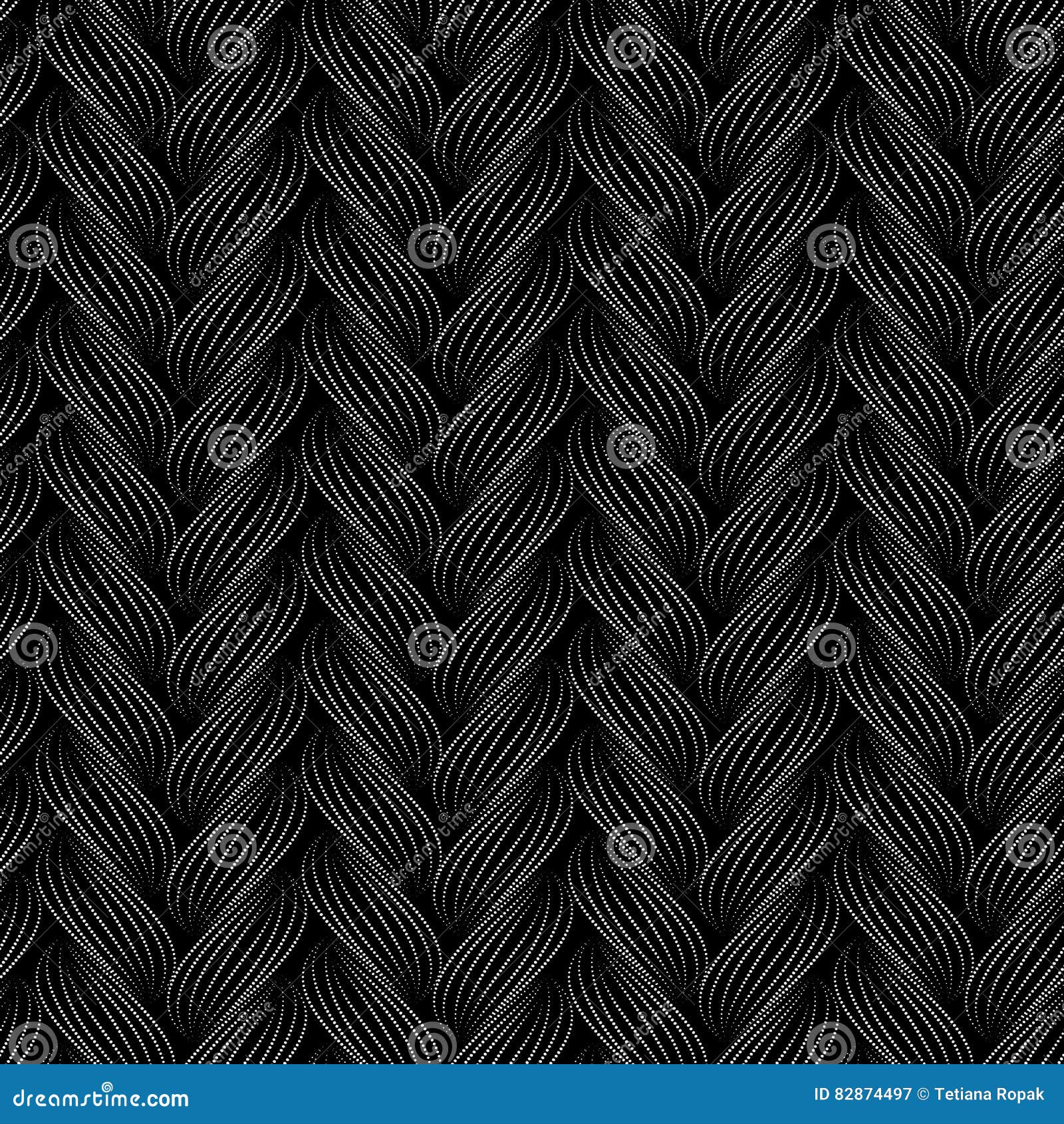 Vector Seamless Pattern with Braids. Texture of Yarn with Dotted Line ...