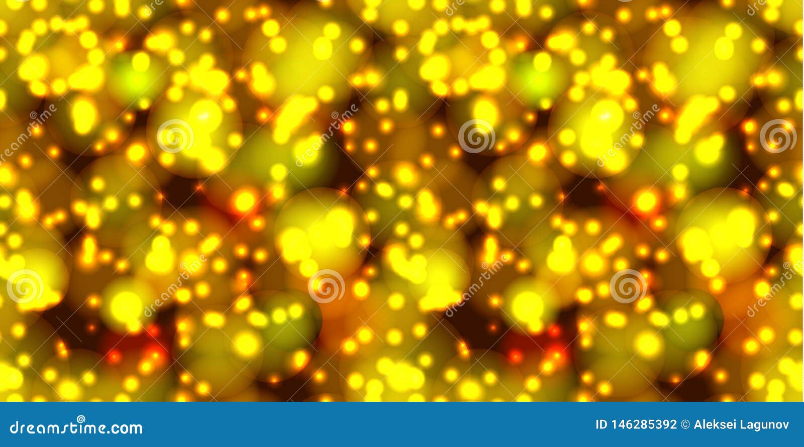 Vector Seamless Pattern, Bright Golden Background Template, Shining ...