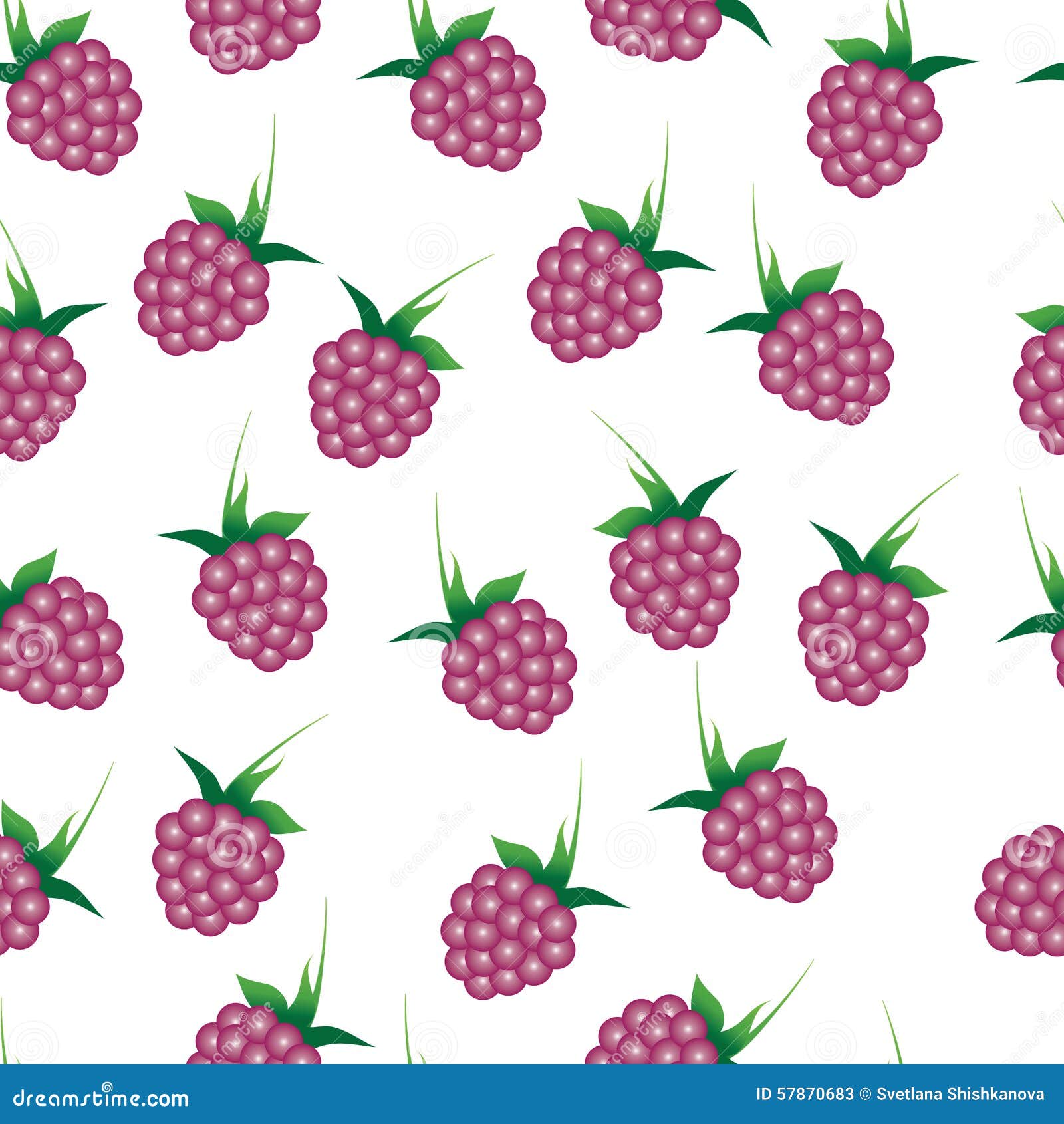 Vector Seamless Pattern with Bright Pink Raspberries Stock Vector ...