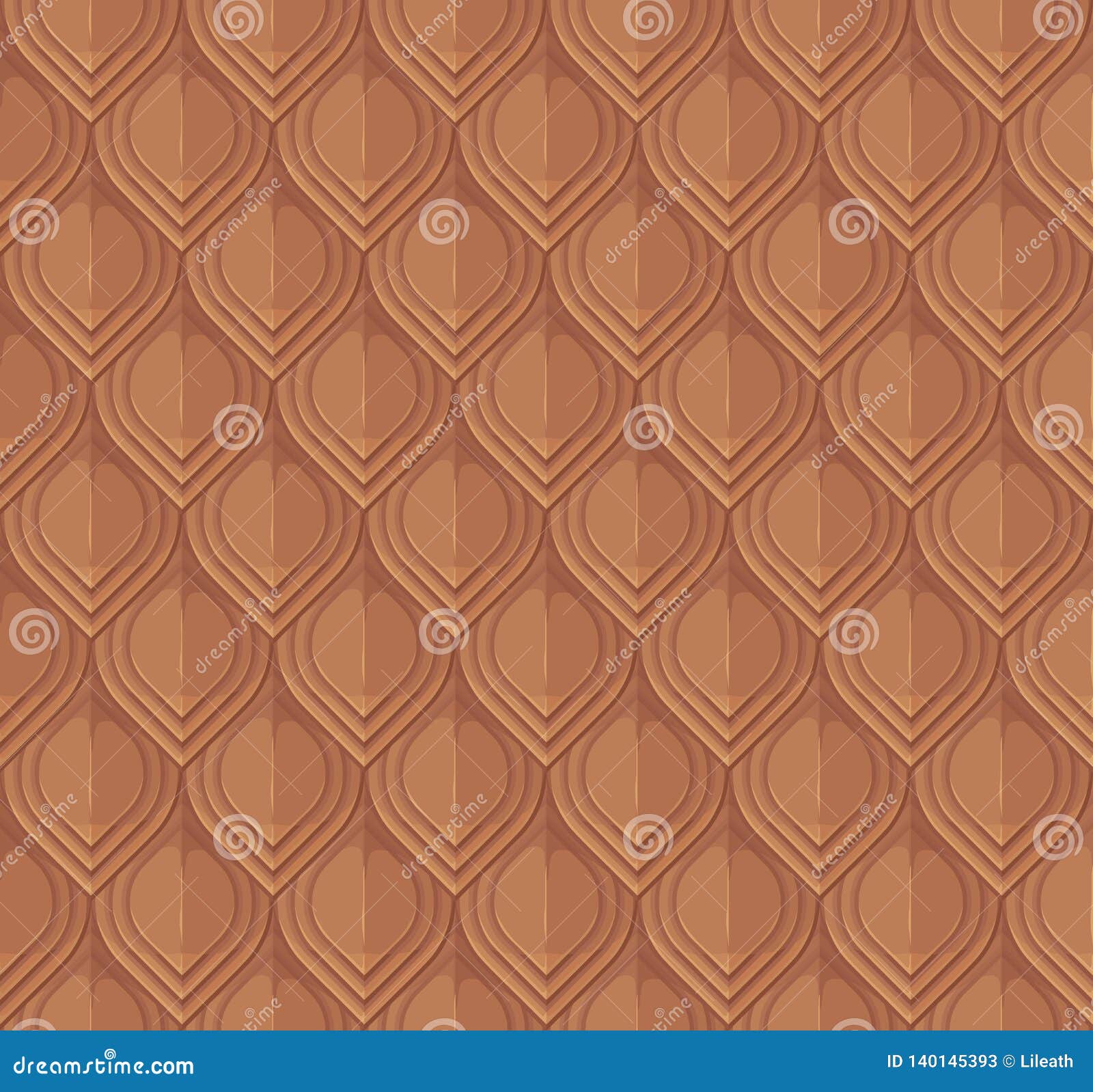 Vector Seamless Pattern With Bronze Scales Or Lamellar Armour Imitation ...