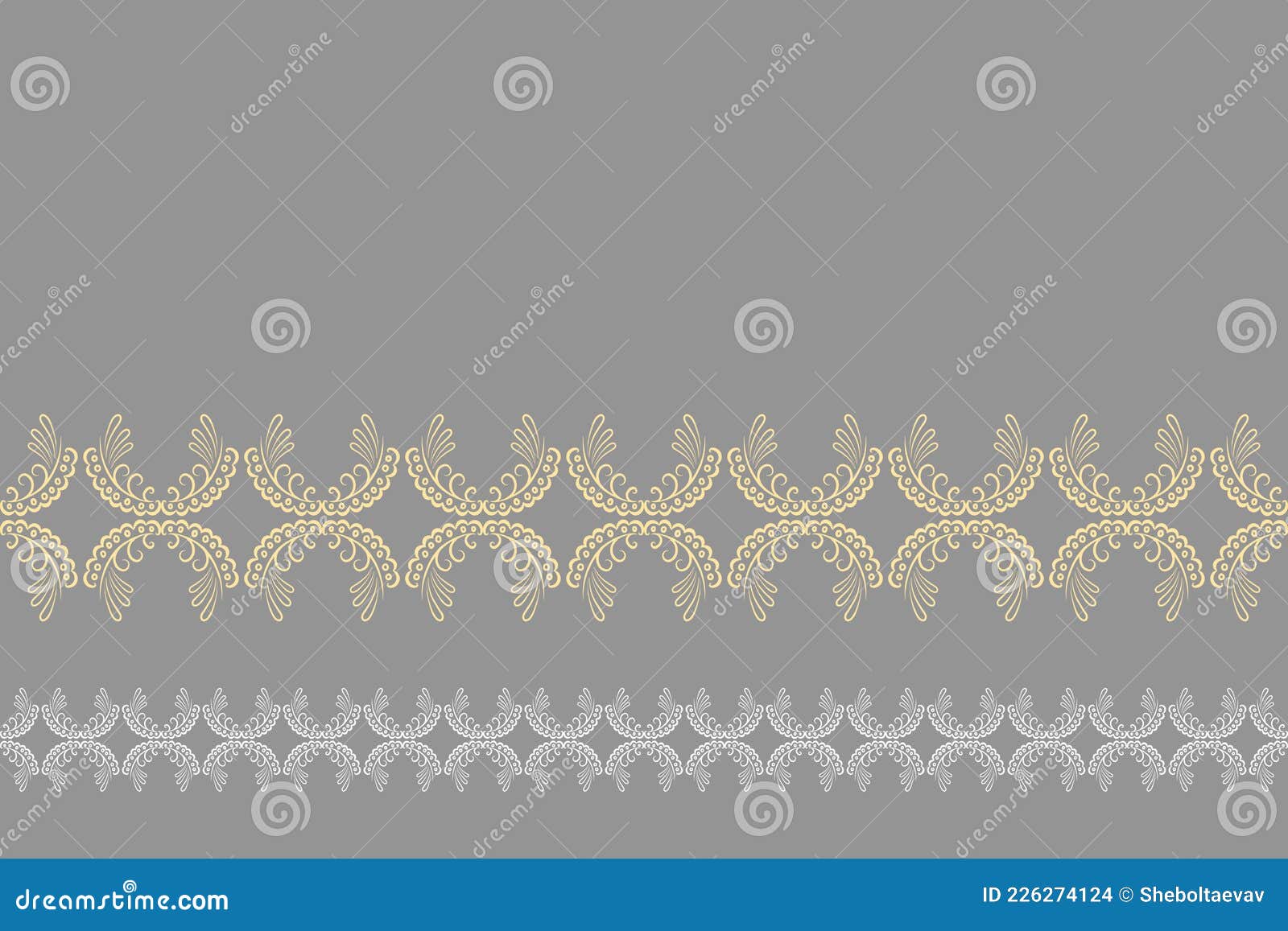 Vector Seamless Pattern Brush for Border, Horizontal Ornament for Decoration, Design of Fabric ...