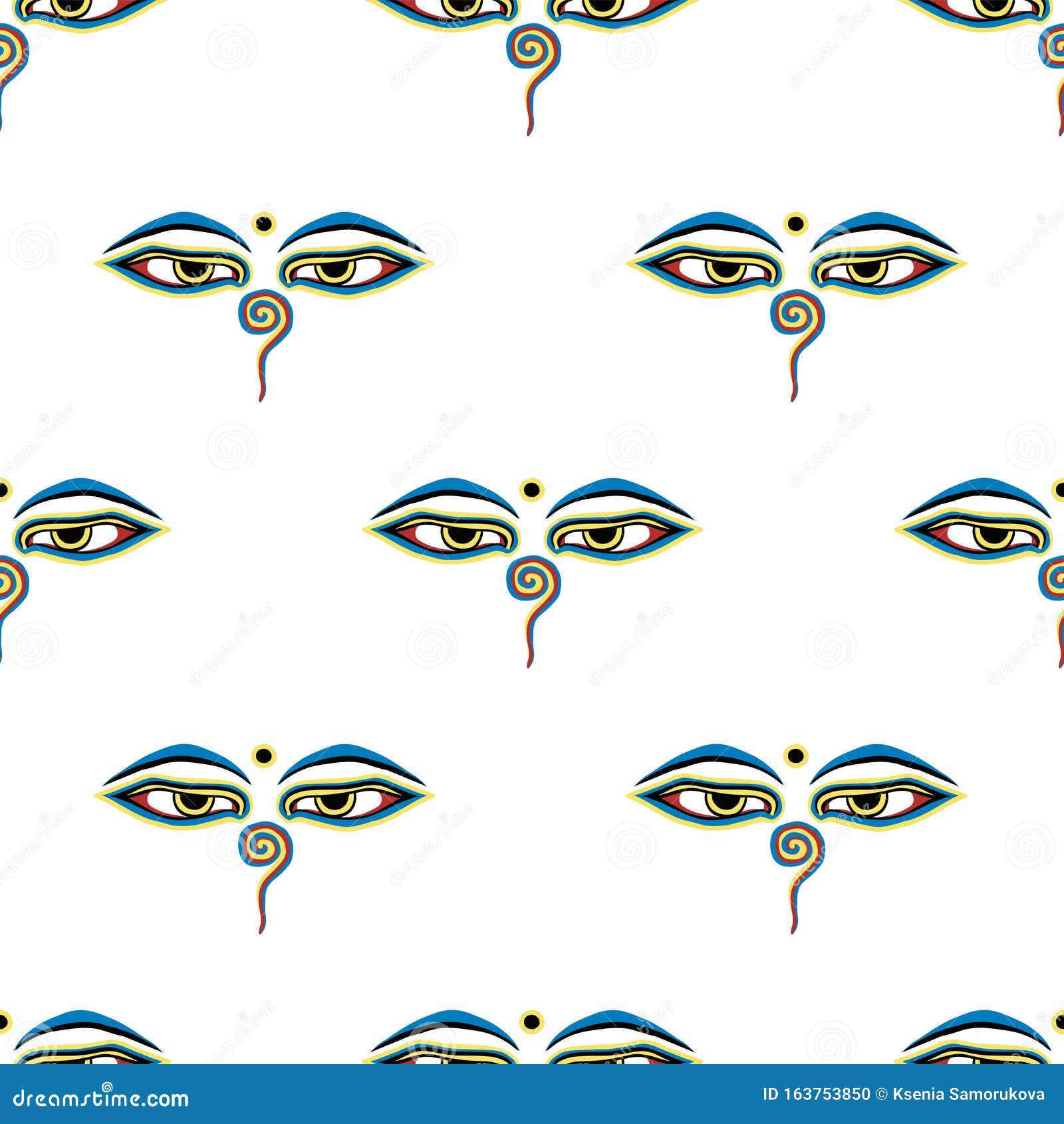 Buddha Eyes Or Wisdom Eyes - Holy Religious Symbol Vector Illustration ...