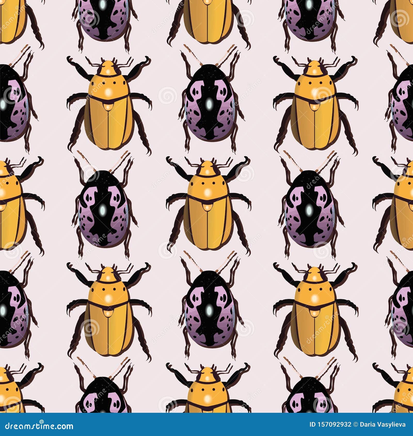 Seamless Pattern with Bugs, Insects Background Stock Vector ...