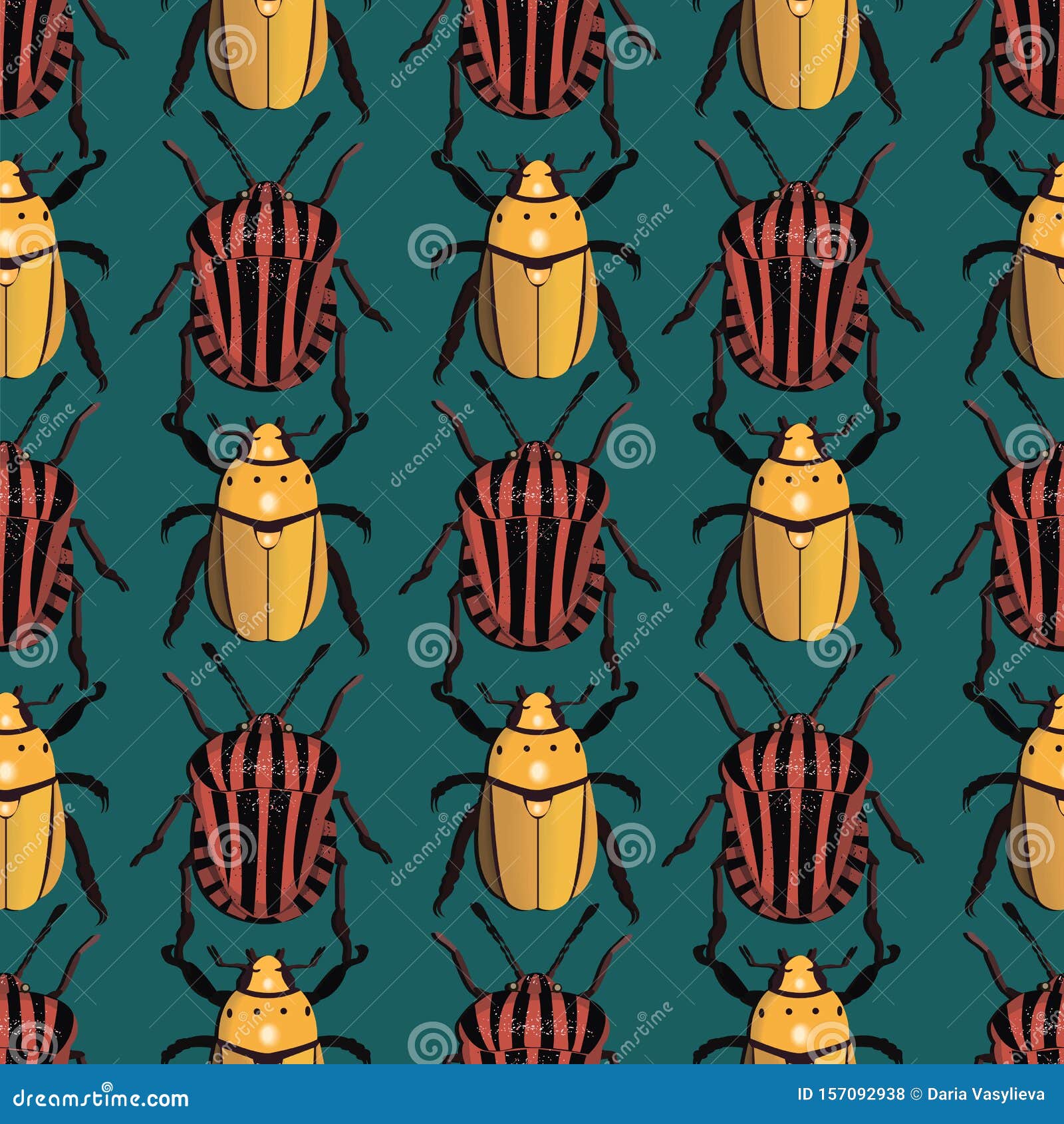Seamless Pattern with Bugs, Insects Background Stock Vector ...