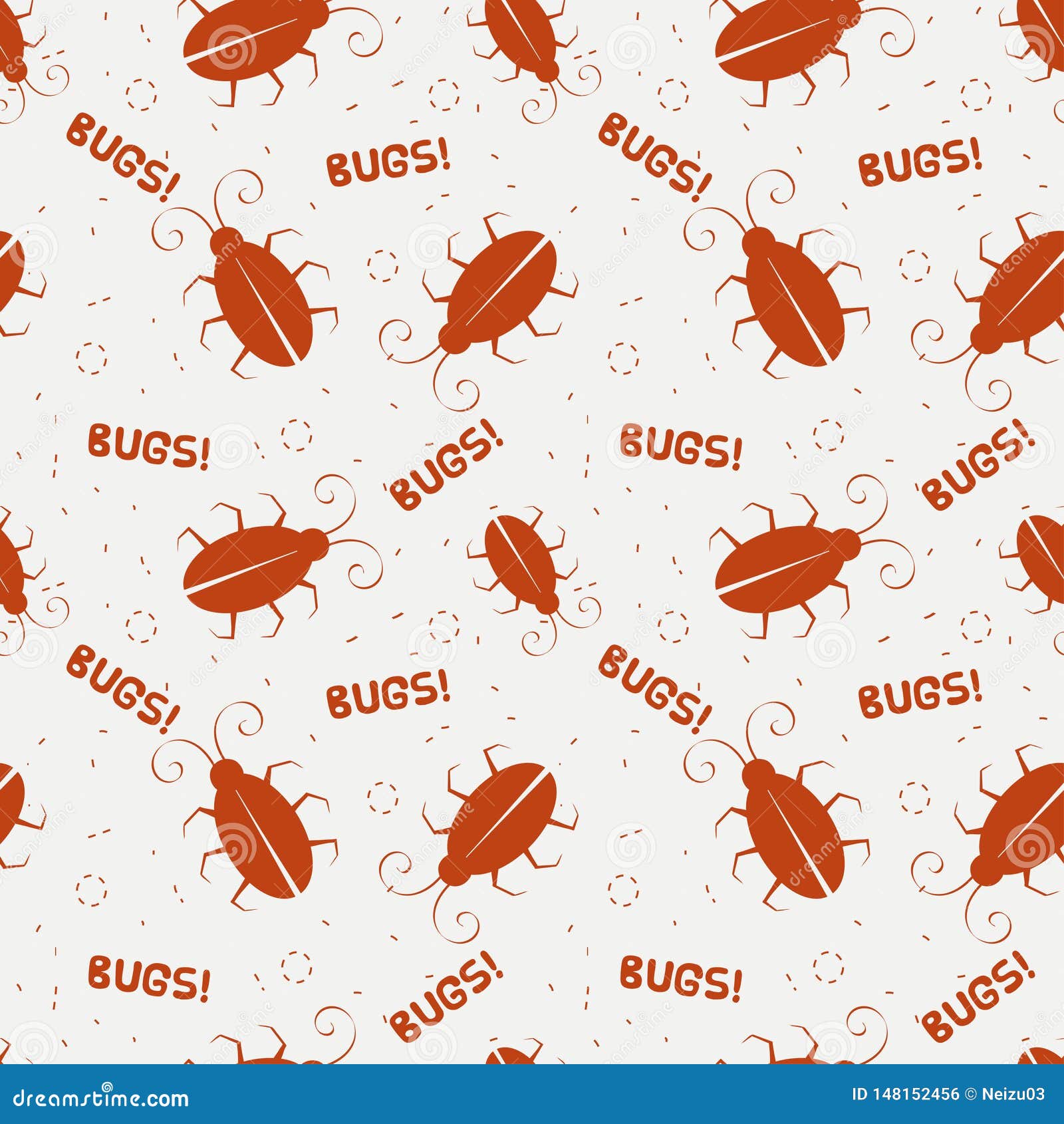 Vector Pattern with Beetles Stock Illustration - Illustration of print ...