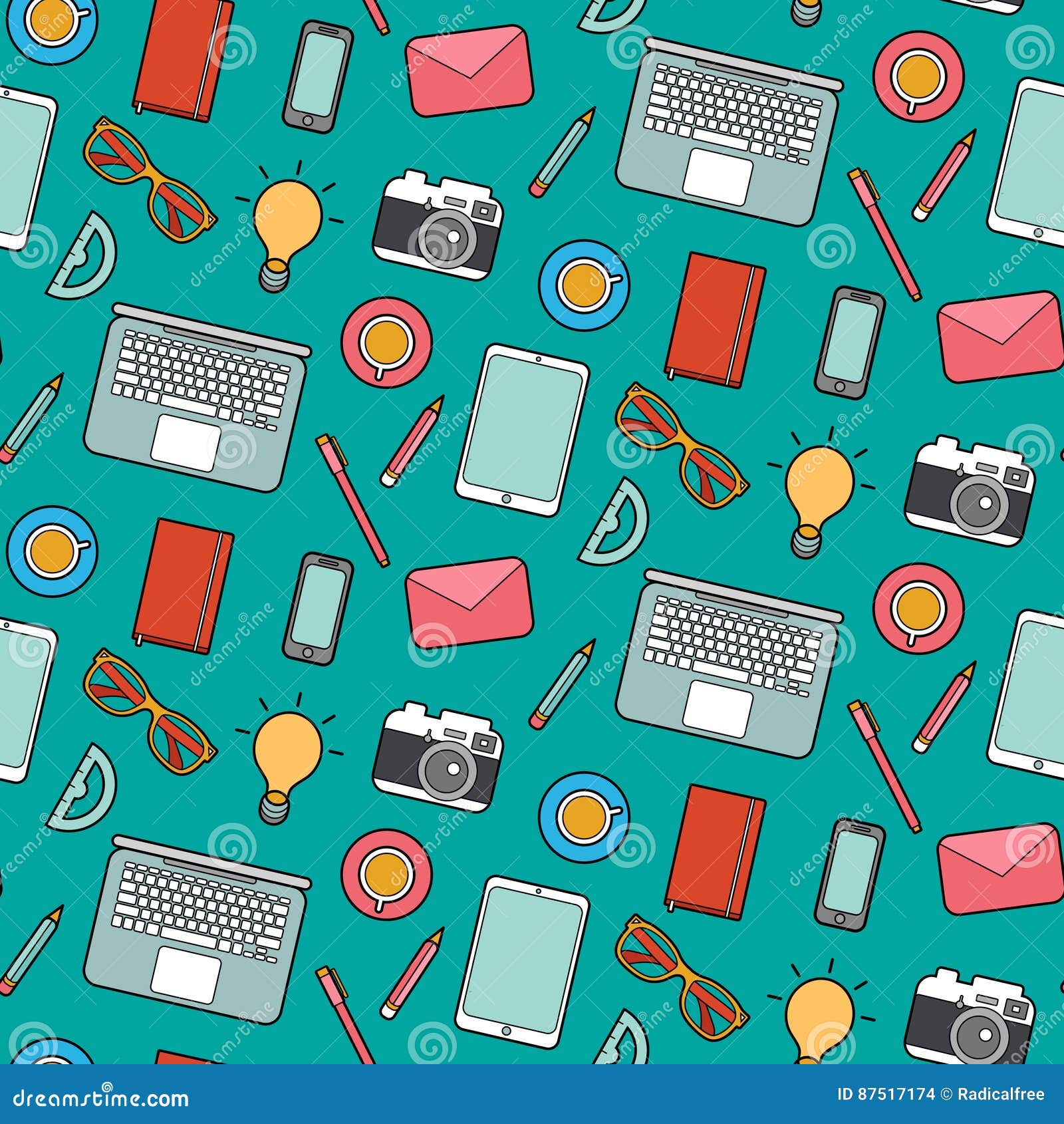 Vector Seamless Pattern of Business Meeting and Brainstorming Concept ...