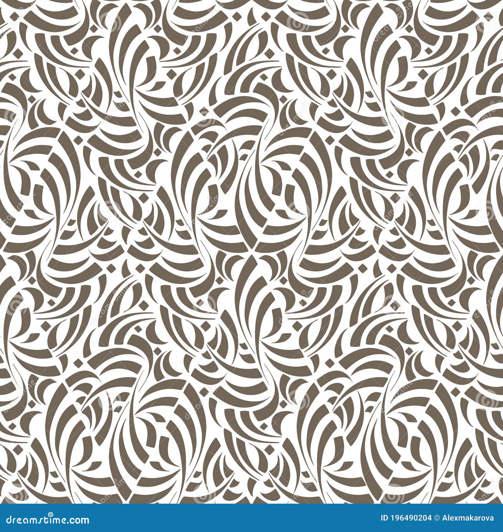 Vector Seamless Pattern with Calligraphic Ornament Stock Vector ...