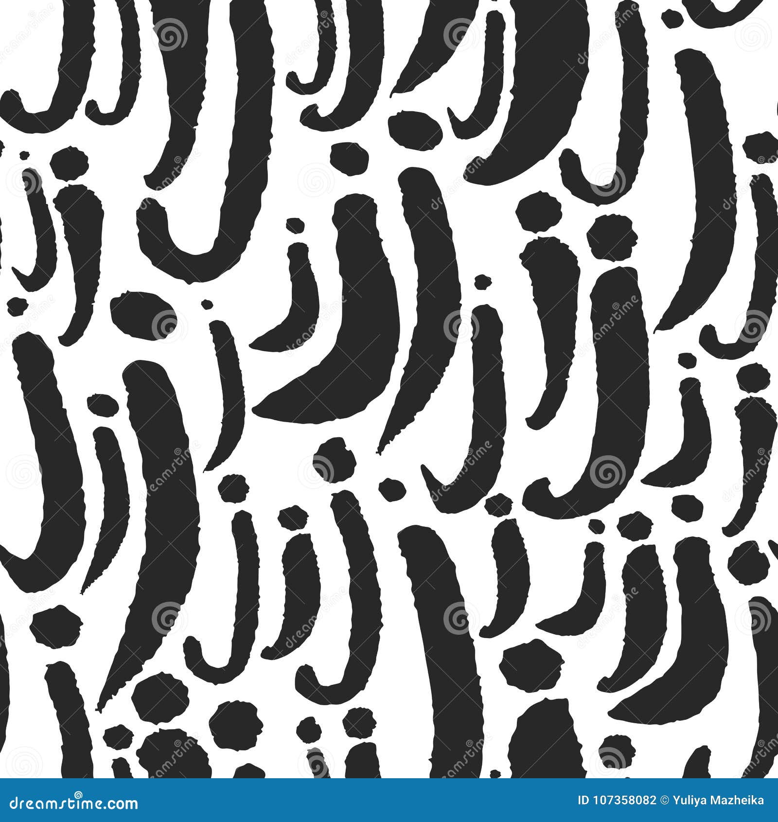 Vector Seamless Pattern with Calligraphy Letters J Stock Vector ...