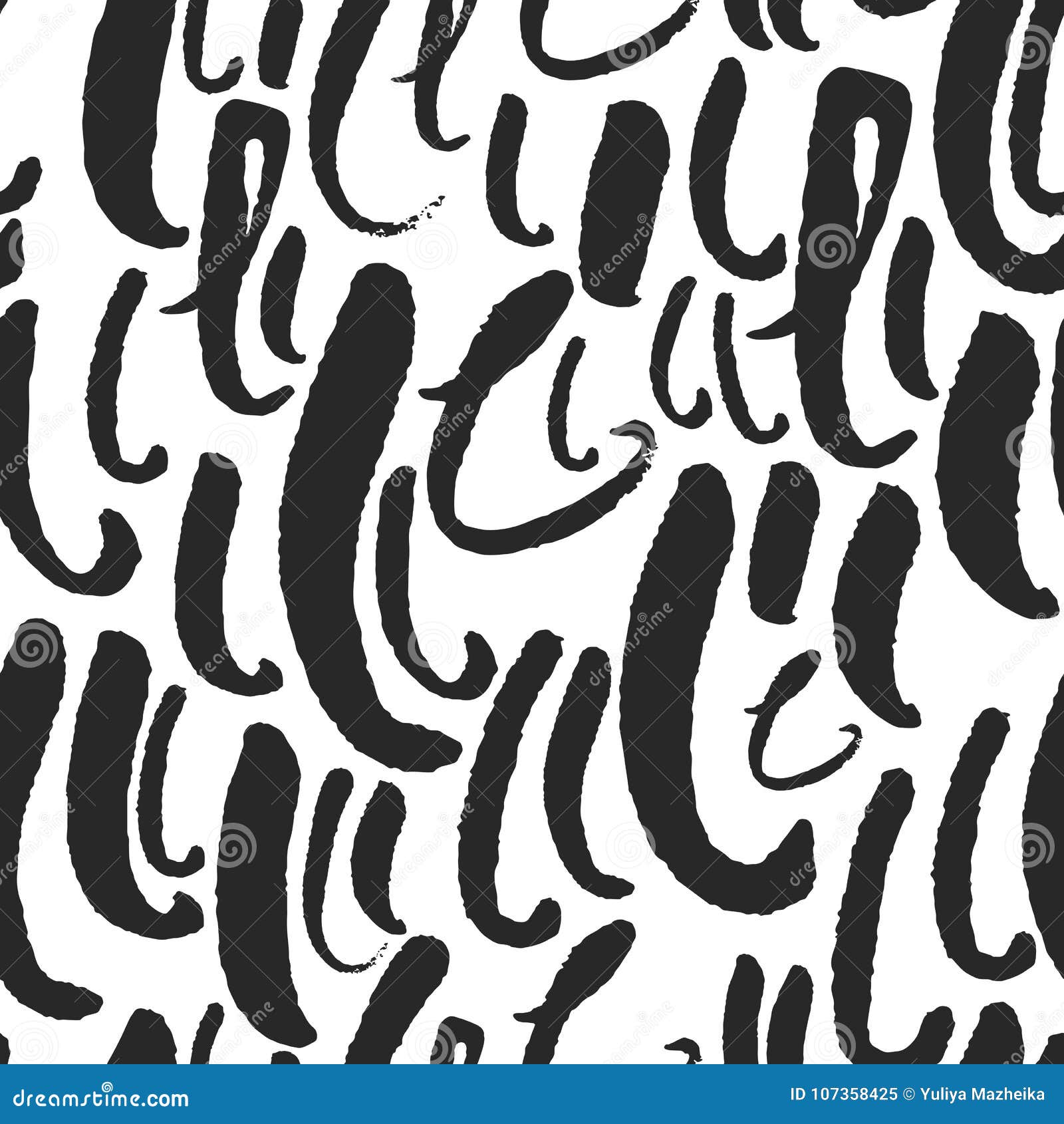 Vector Seamless Pattern with Calligraphy Letters L Stock Vector ...