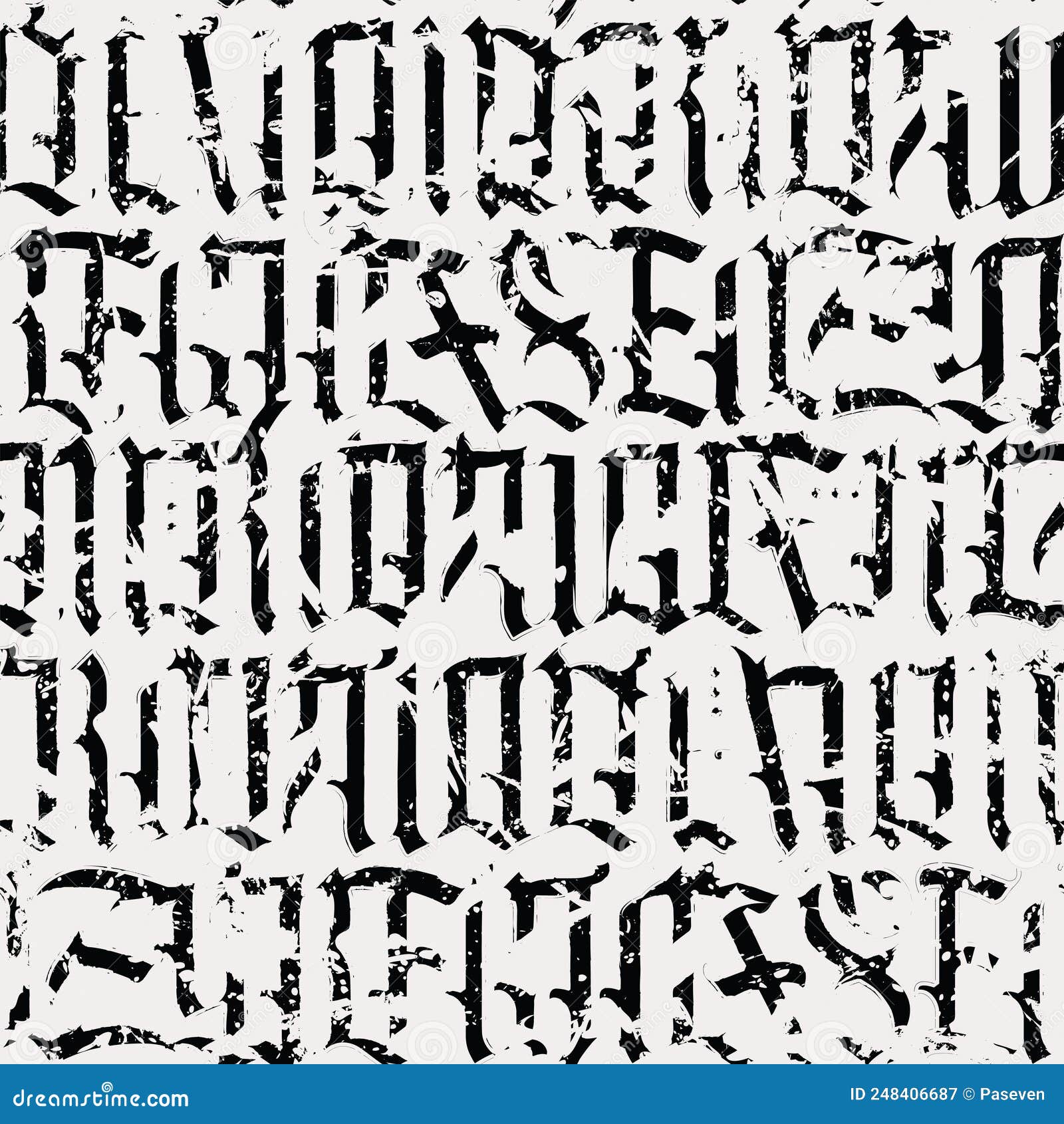 Vector Seamless Pattern of Capital Gothic Letters Stock Vector ...
