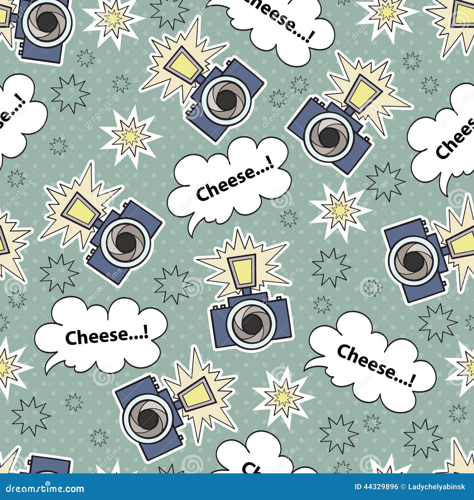 Vector Seamless Pattern with Cartoon Camera Stock Vector - Illustration ...