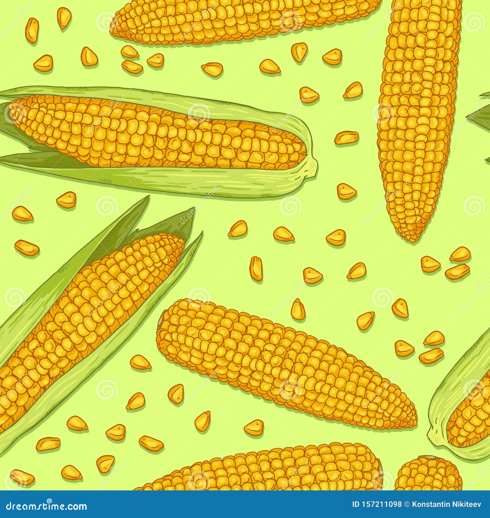 Cartoon Corn On Bbq Vector Illustration | CartoonDealer.com #207319612