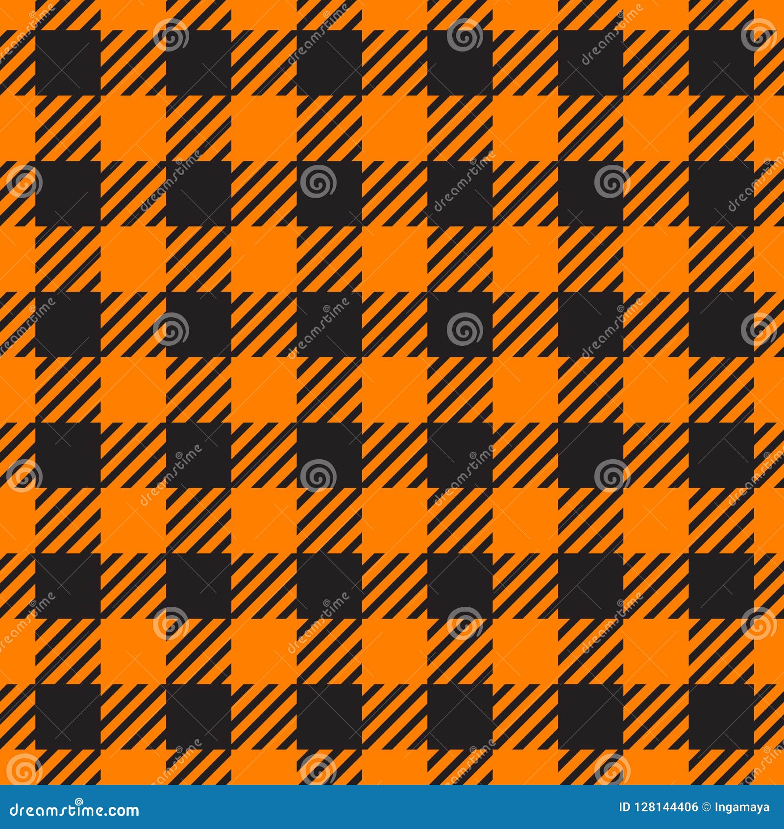 Vector Seamless Pattern. Cell Background Orange Color Fashion Cloth in ...