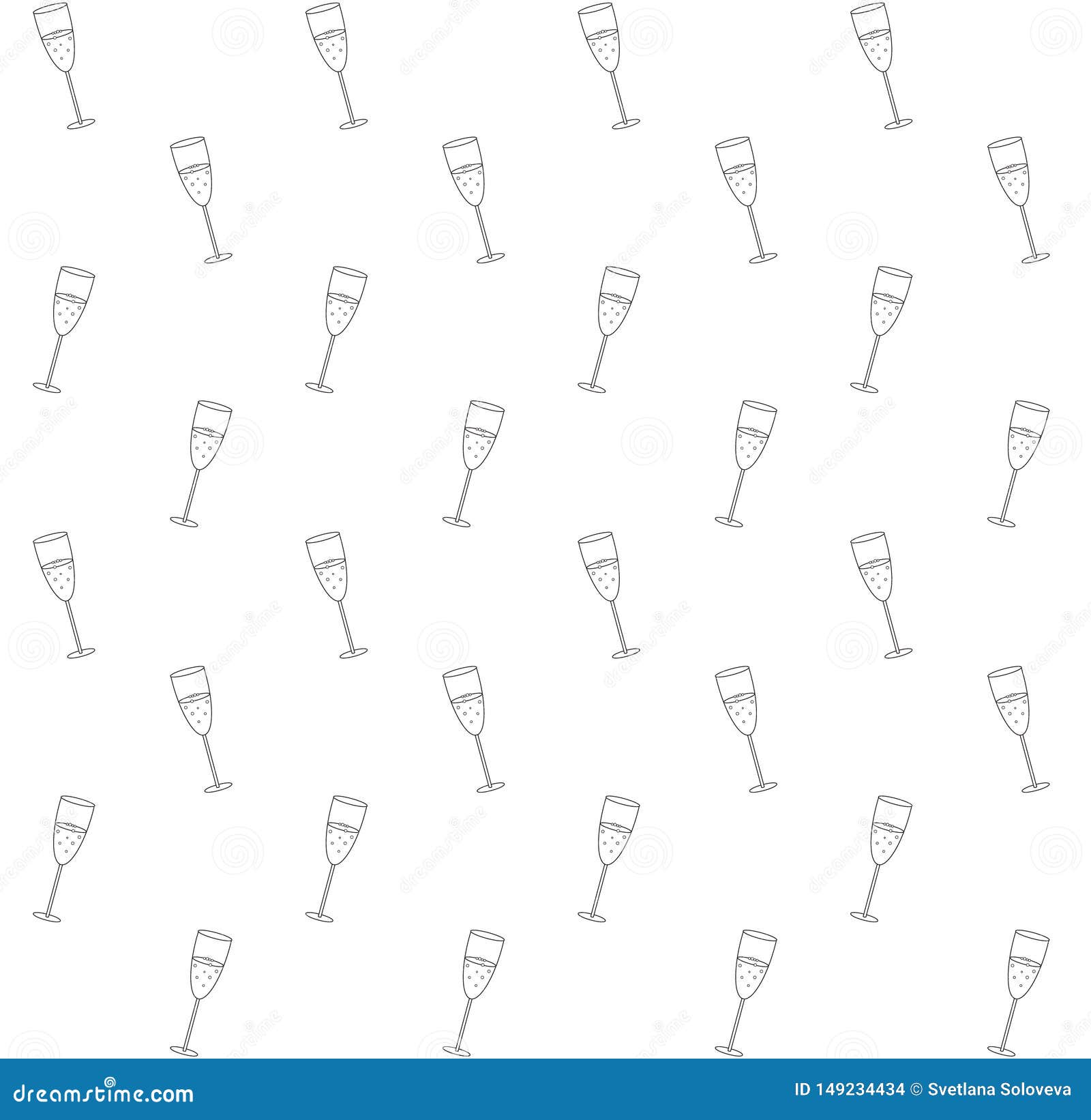 Vector Seamless Pattern of Champaigne Glass Stock Vector - Illustration ...