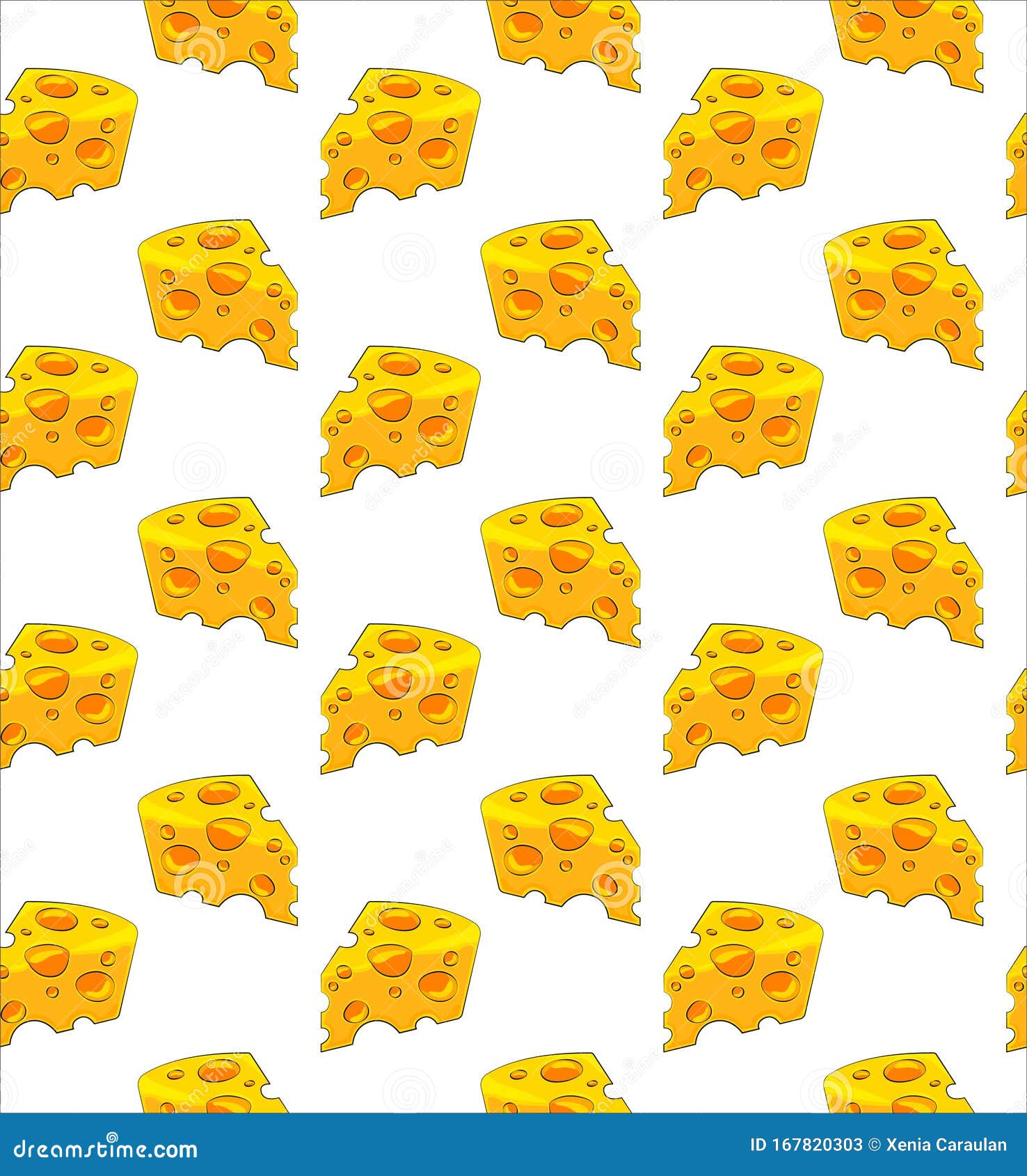 Vector Seamless Pattern of Cheese. Seamless Pattern with Food in ...